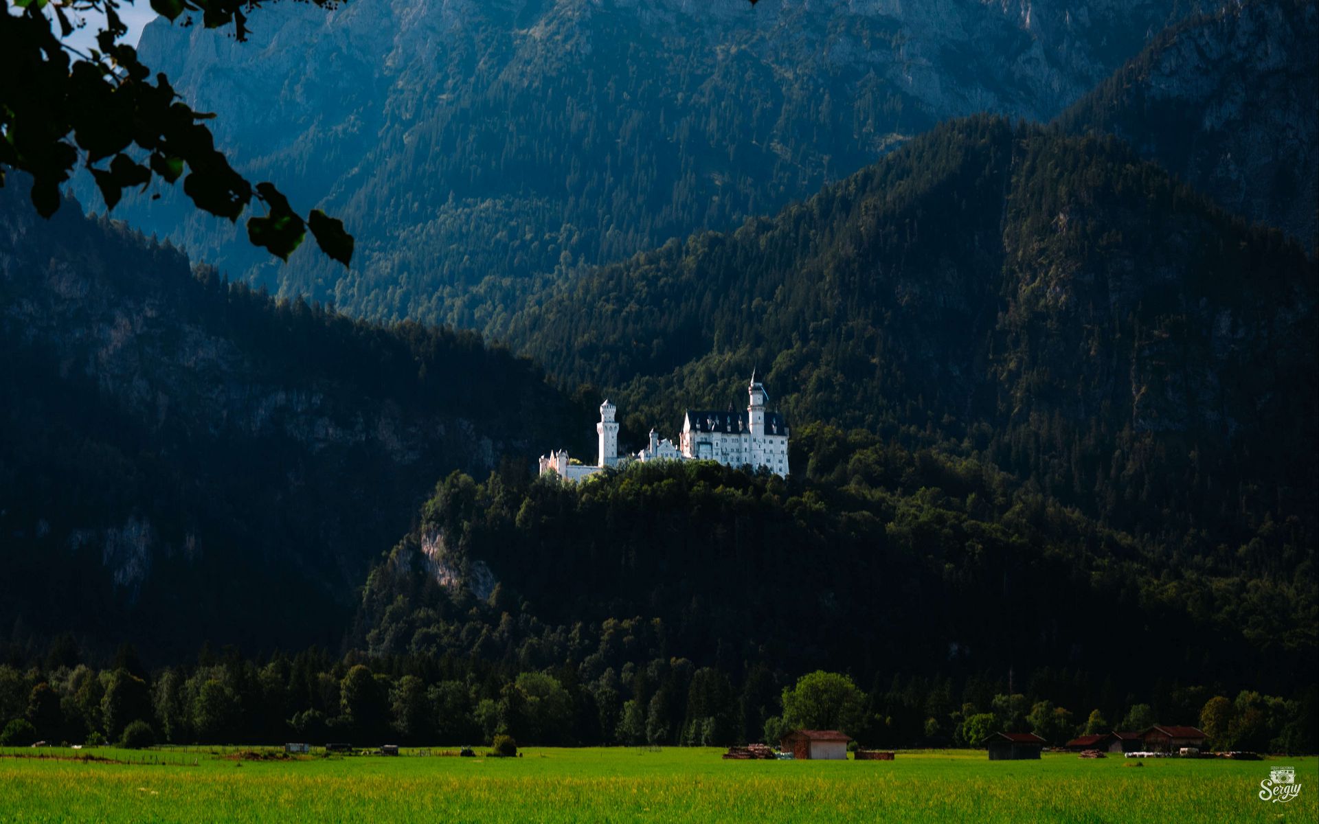 Download wallpaper 1920x1200 castle, trees, forest, mountains ...