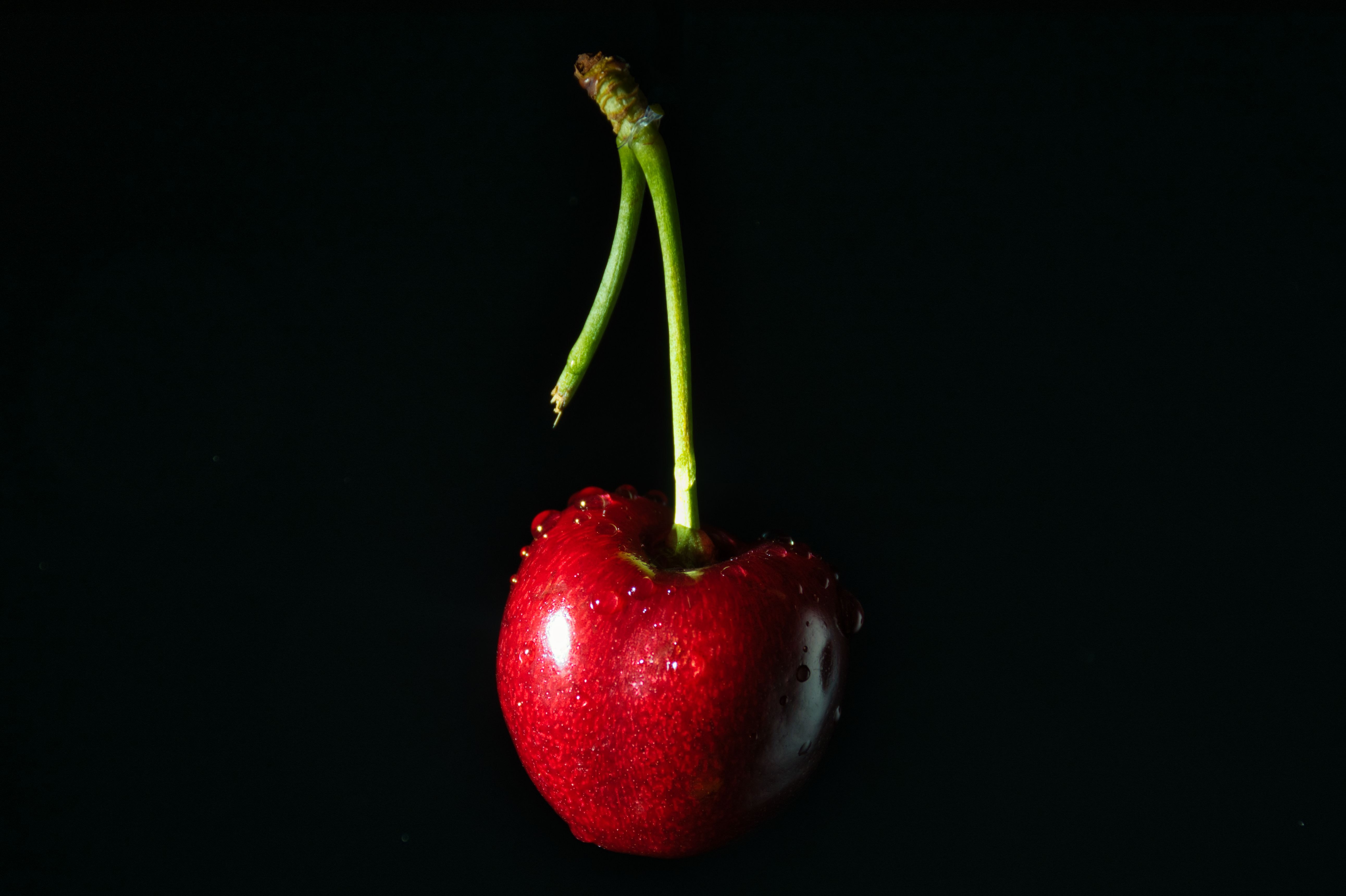 Download wallpaper 5167x3442 cherry, drops, red, fruit hd background