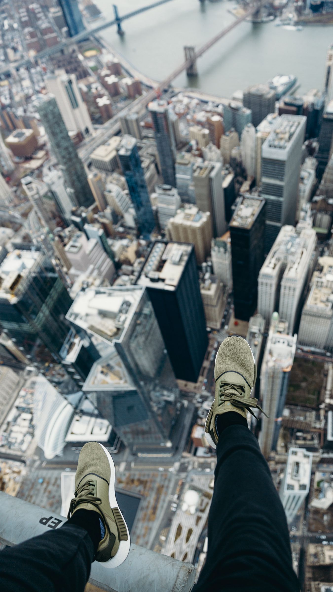 Download wallpaper 1350x2400 city, aerial view, legs, overview ...