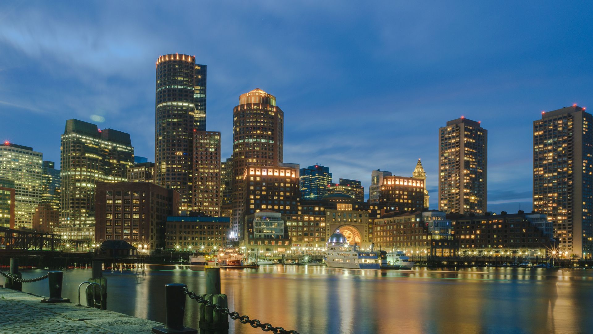 Download wallpaper 1920x1080 city, architecture, buildings, pier ...