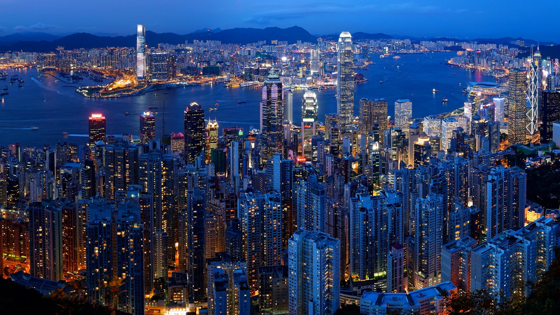 Download wallpaper 1920x1080 city, buildings, metropolis, lights ...