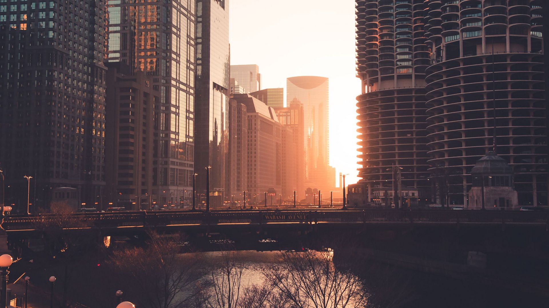 Download wallpaper 1920x1080 city, buildings, river, sunset full hd ...