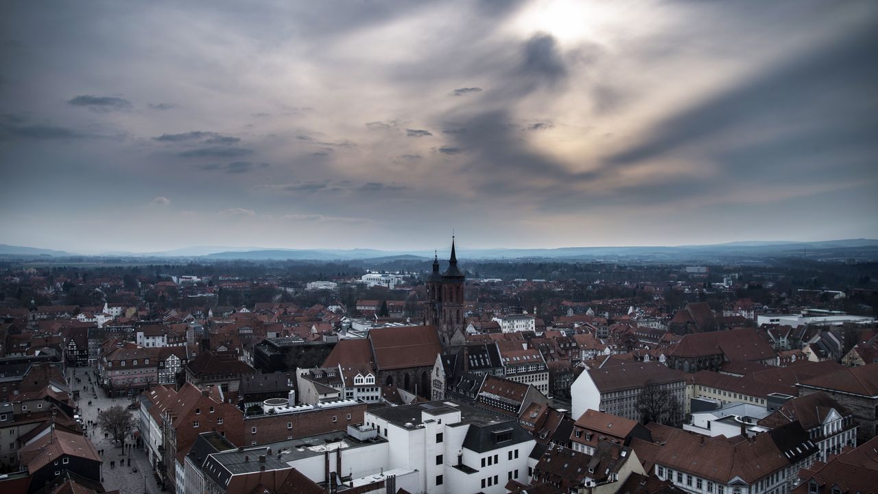 Wallpaper city, buildings, tower, horizon hd, picture, image