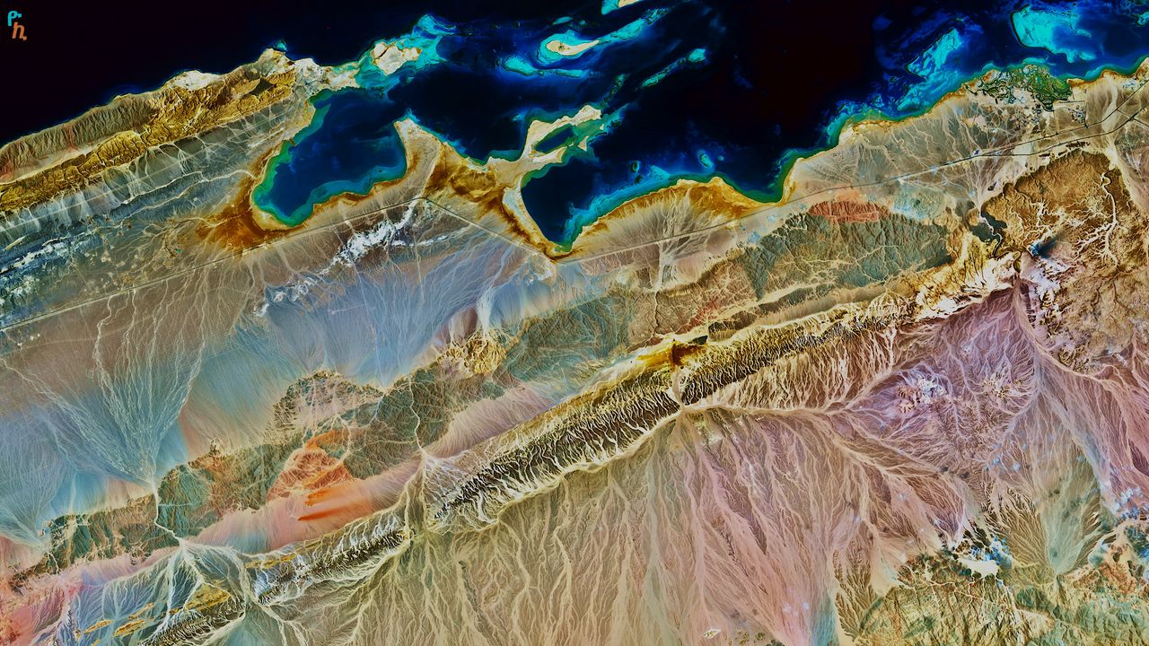 Wallpaper coast, aerial view, relief, sea hd, picture, image
