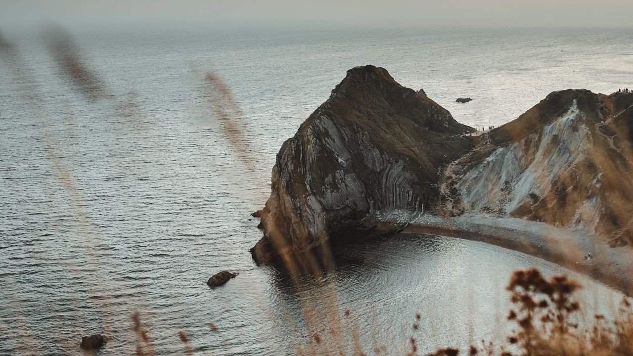 Wallpaper coast, sea, rock, landscape, aerial view hd, picture, image