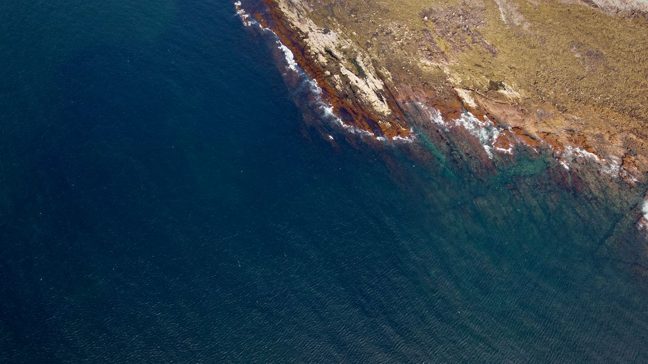 Wallpaper coast, sea, water, aerial view hd, picture, image