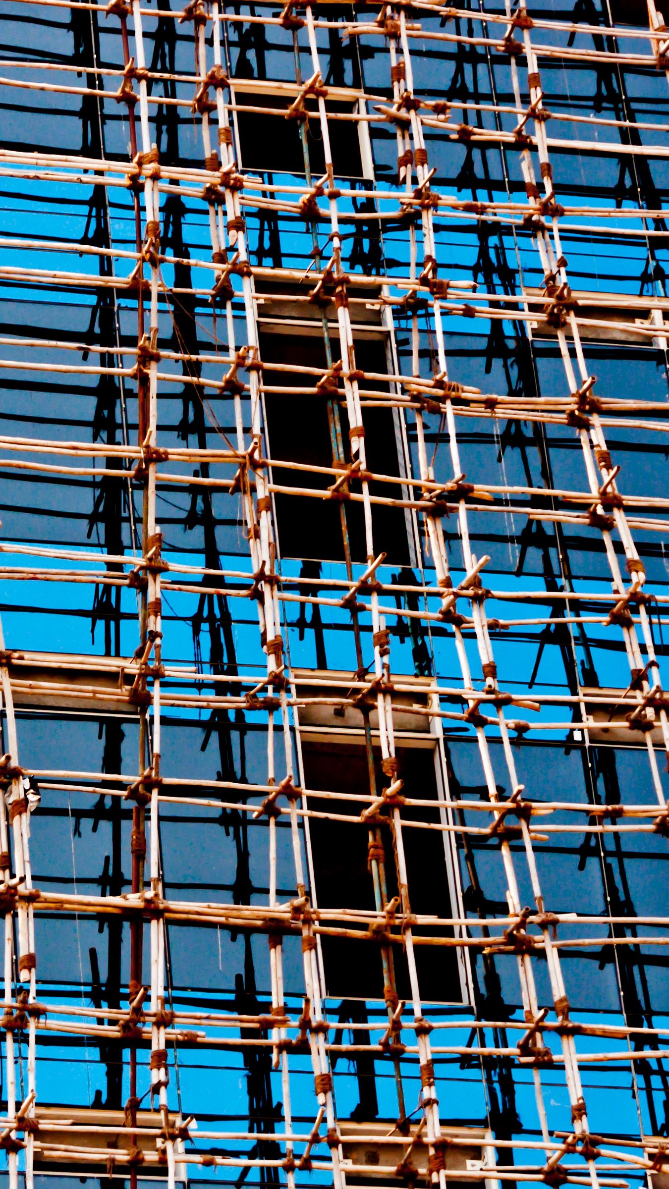 Download wallpaper 1350x2400 construction, glass, mesh, structure ...