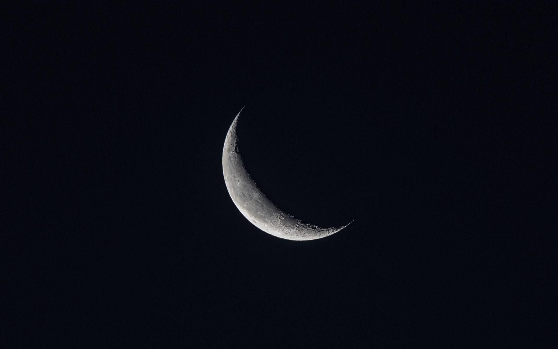 Download wallpaper 1920x1200 crescent, moon, black, minimalism ...