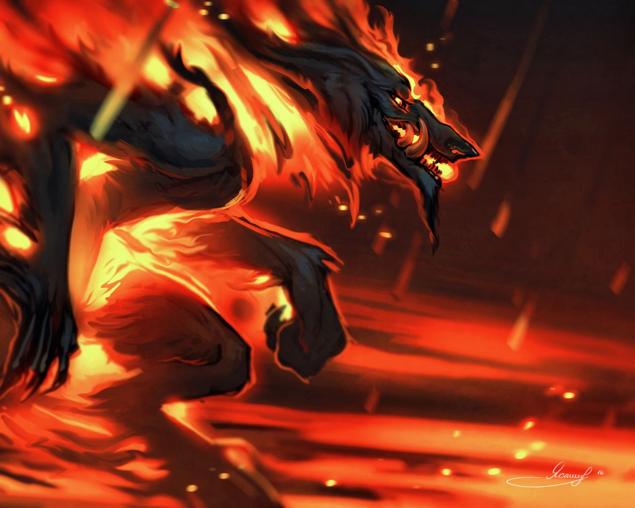 Download wallpaper 1280x1024 predator, fire, art, flame standard 5:4 hd ...