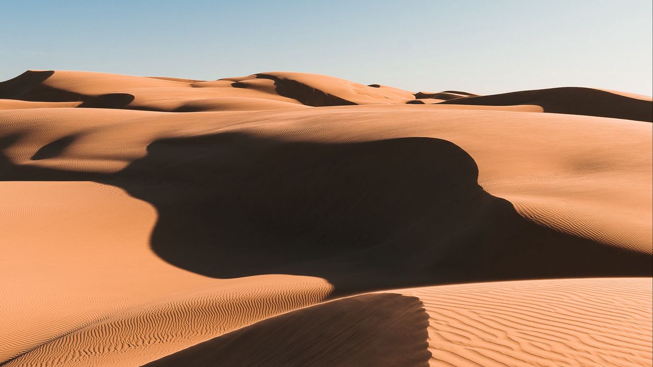 Wallpaper desert, dunes, sand, hills, sky hd, picture, image