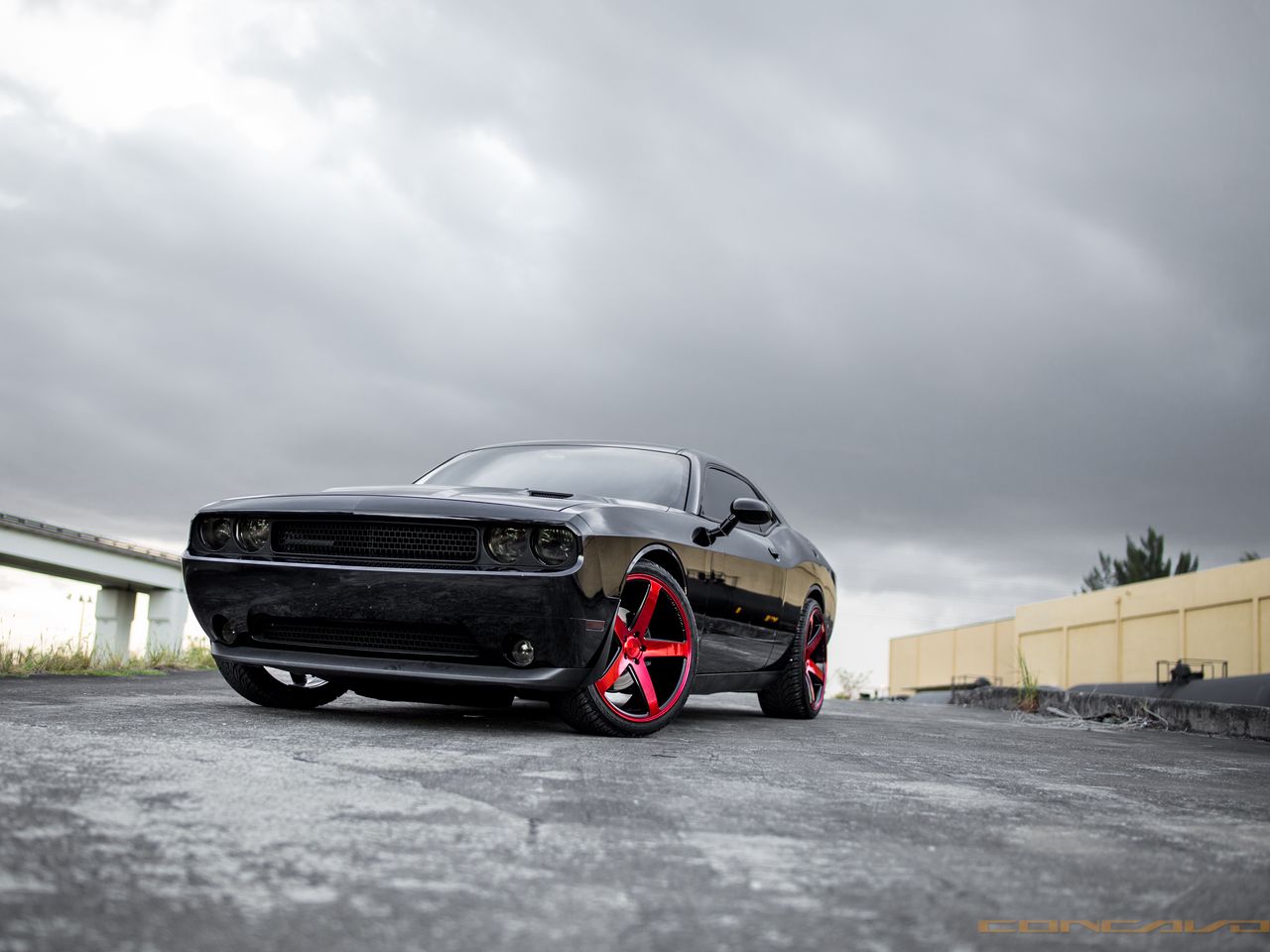 Download wallpaper 1280x960 dodge challenger, dodge, car, black, front ...
