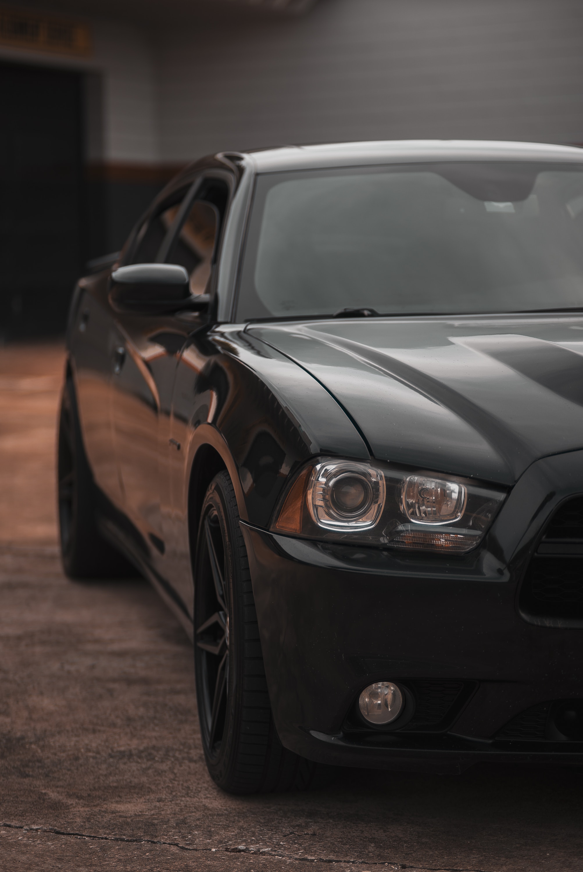 Download wallpaper 2006x3000 dodge charger, car, front view, black ...