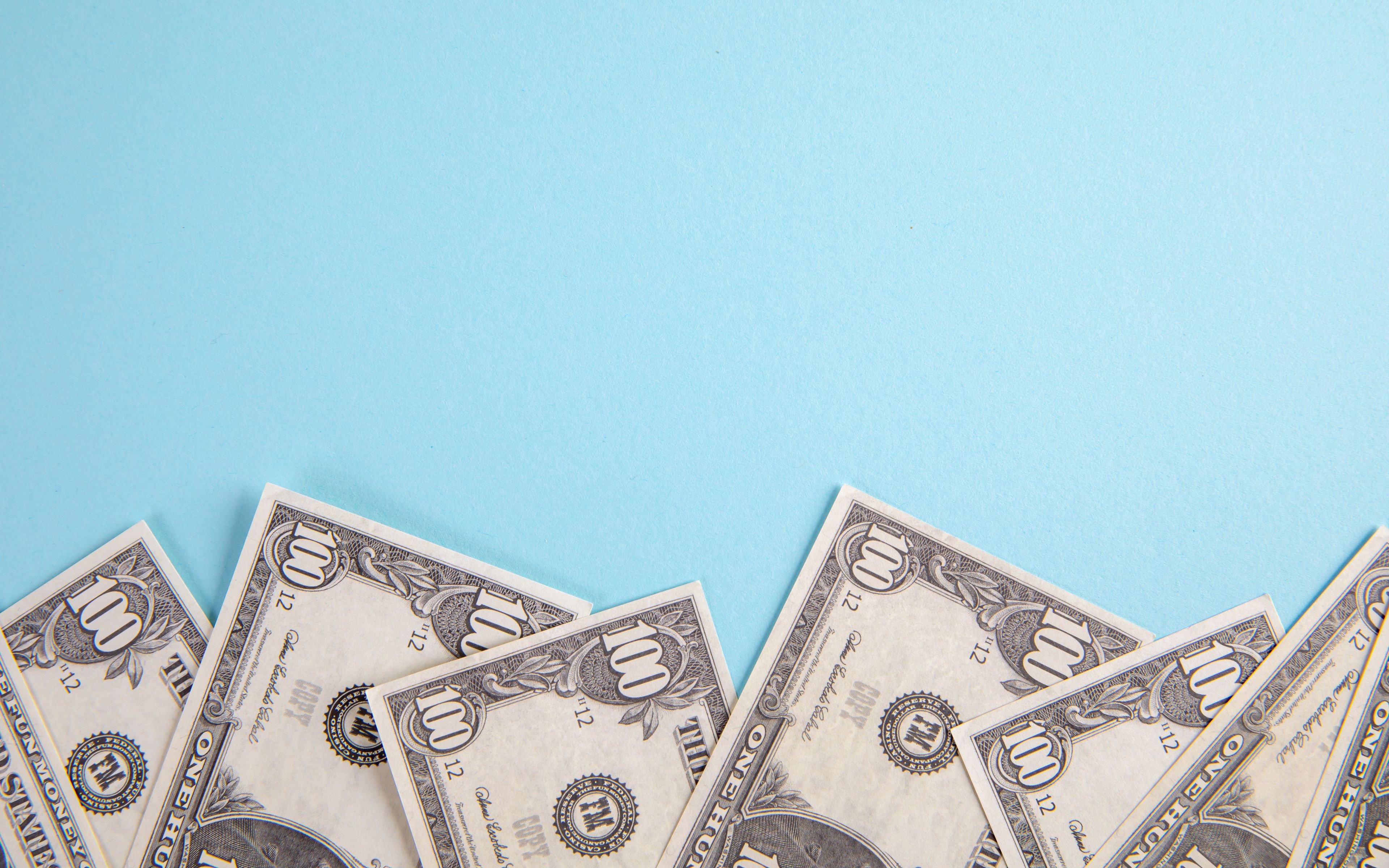 Download wallpaper 3840x2400 dollars, money, banknotes, minimalism 4k ...