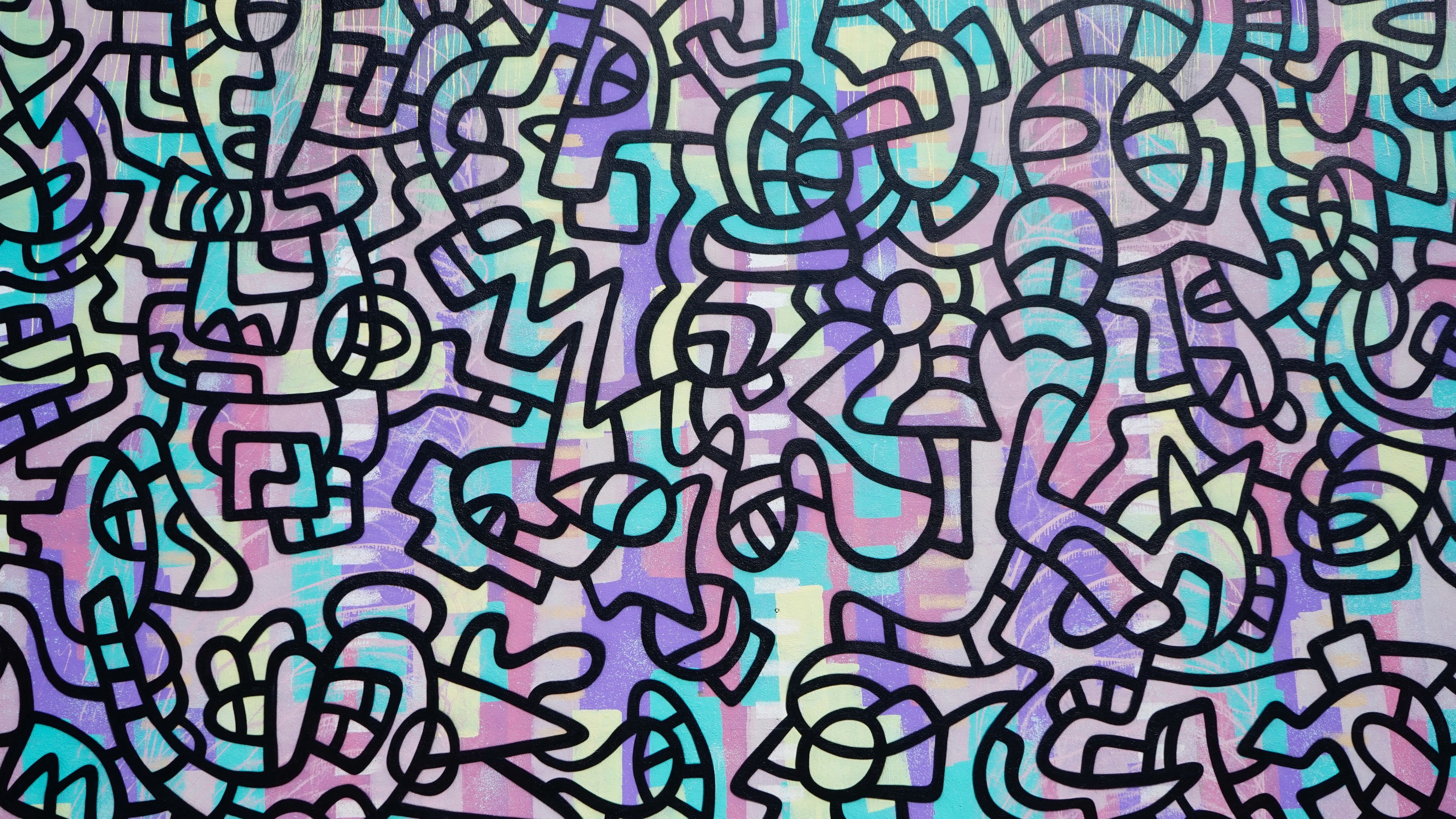 Download wallpaper 3840x2160 doodles, patterns, colorful, tangled 4k ...