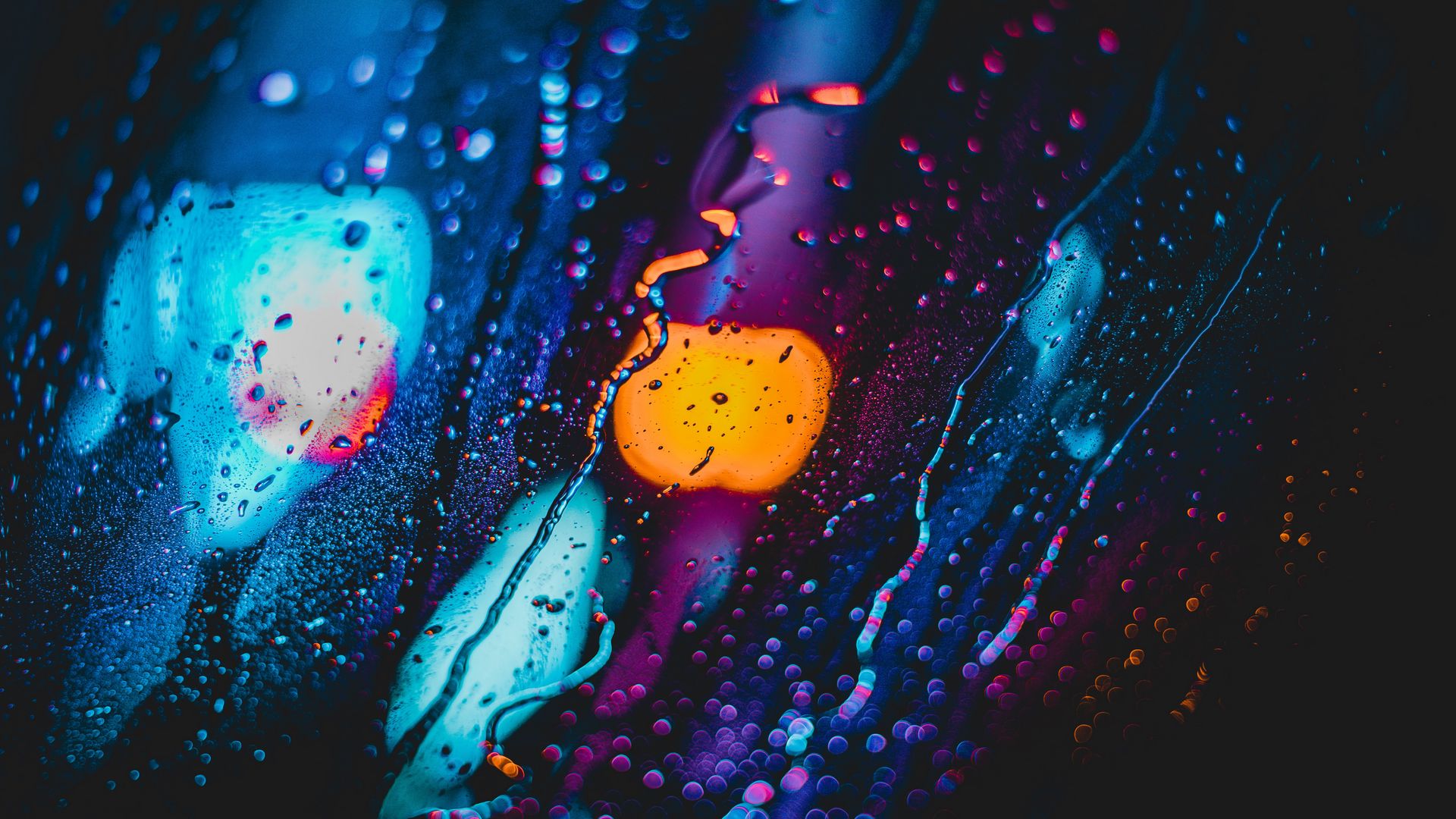 Download wallpaper 1920x1080 drops, blur, neon, glow, glare full hd ...