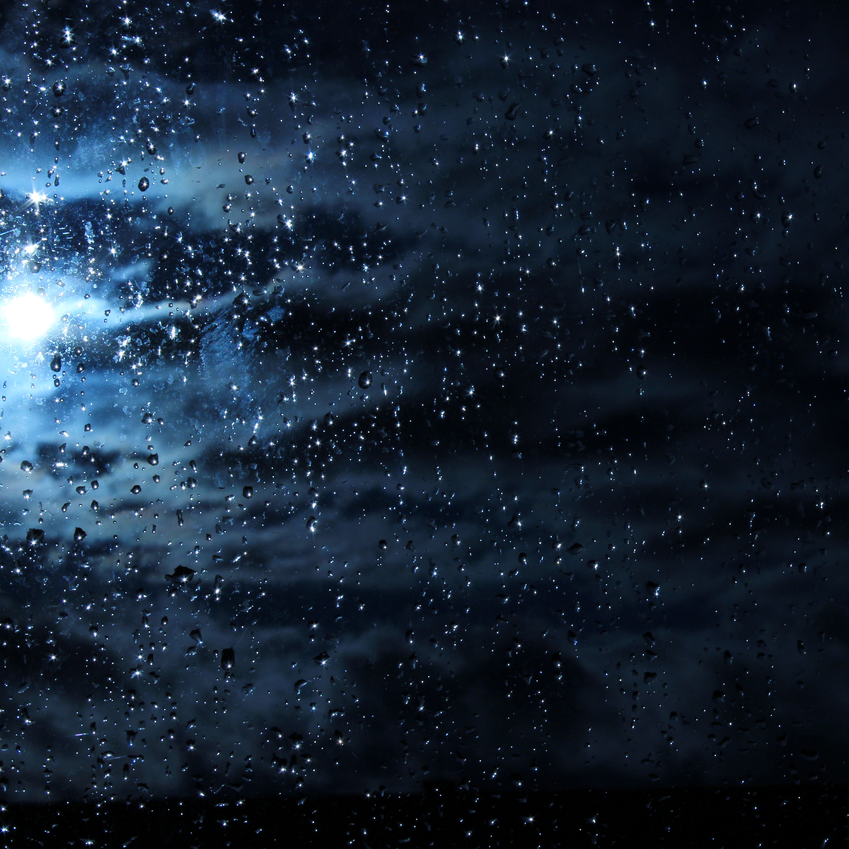 Download wallpaper 2728x2728 drops, glass, rain, moisture, surface hd ...