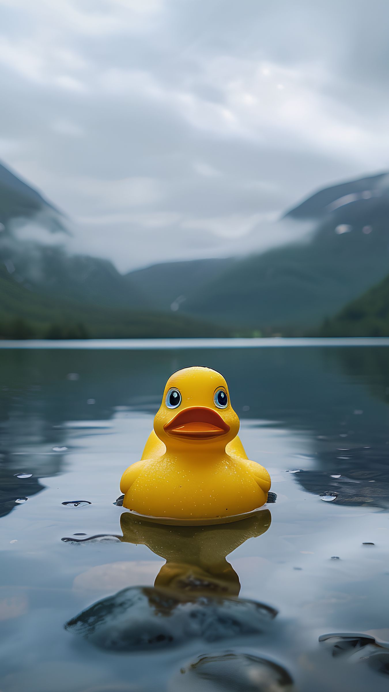 Download wallpaper 1350x2400 duck, lake, mountains, sky iphone 8+/7+/6s ...