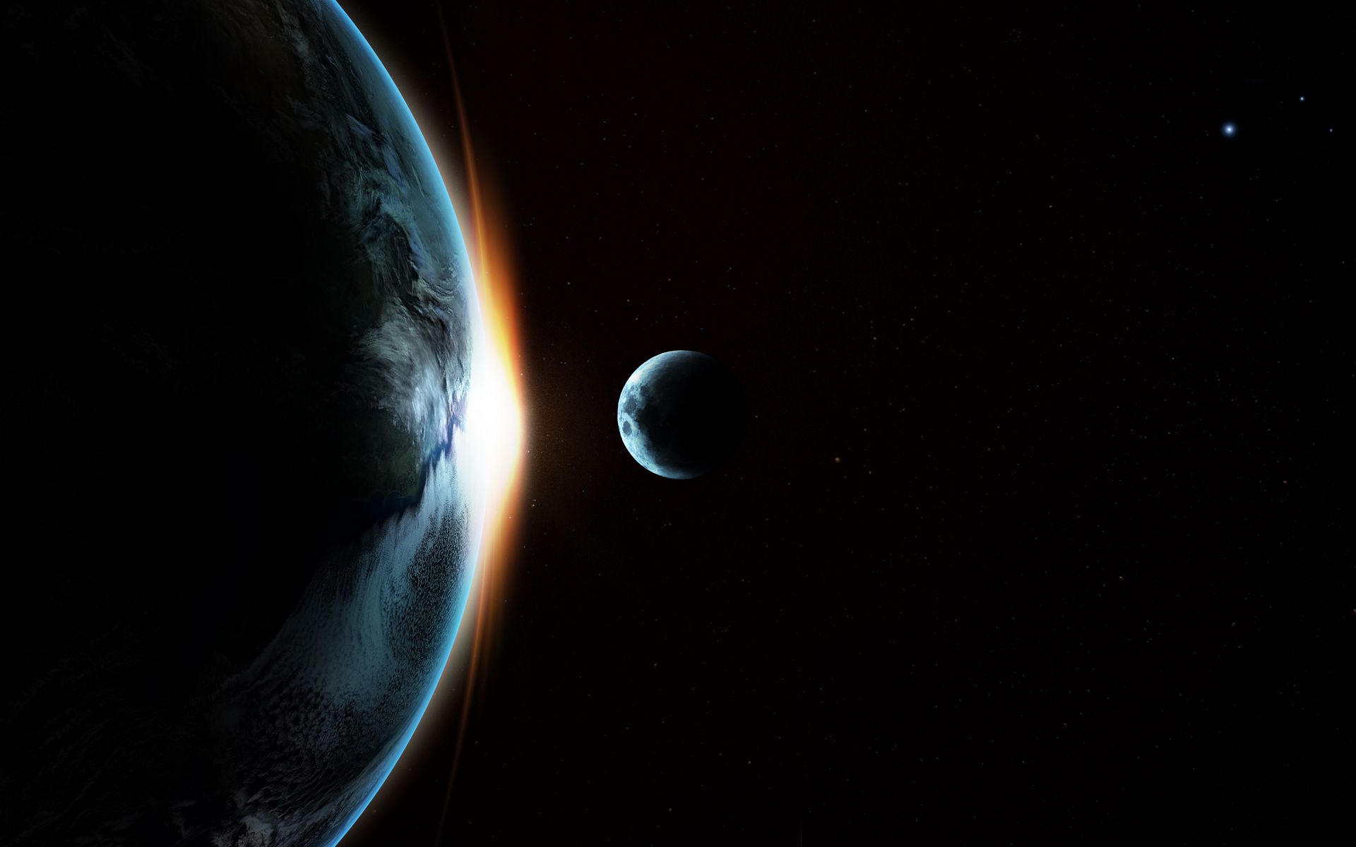 Download wallpaper 1920x1200 earth, moon, transit, galaxy widescreen 16 ...