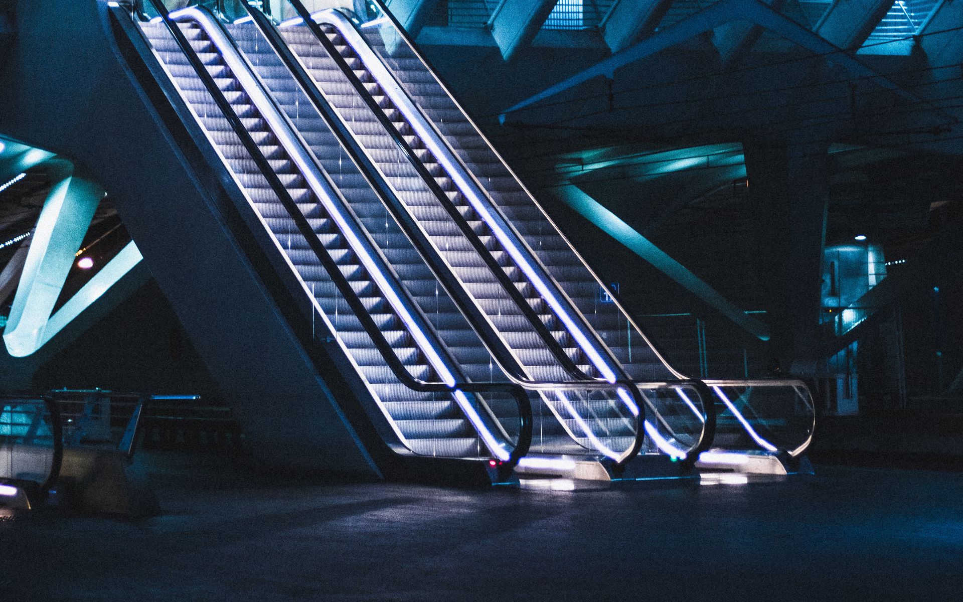Download wallpaper 1920x1200 escalator, building, room, staircase ...