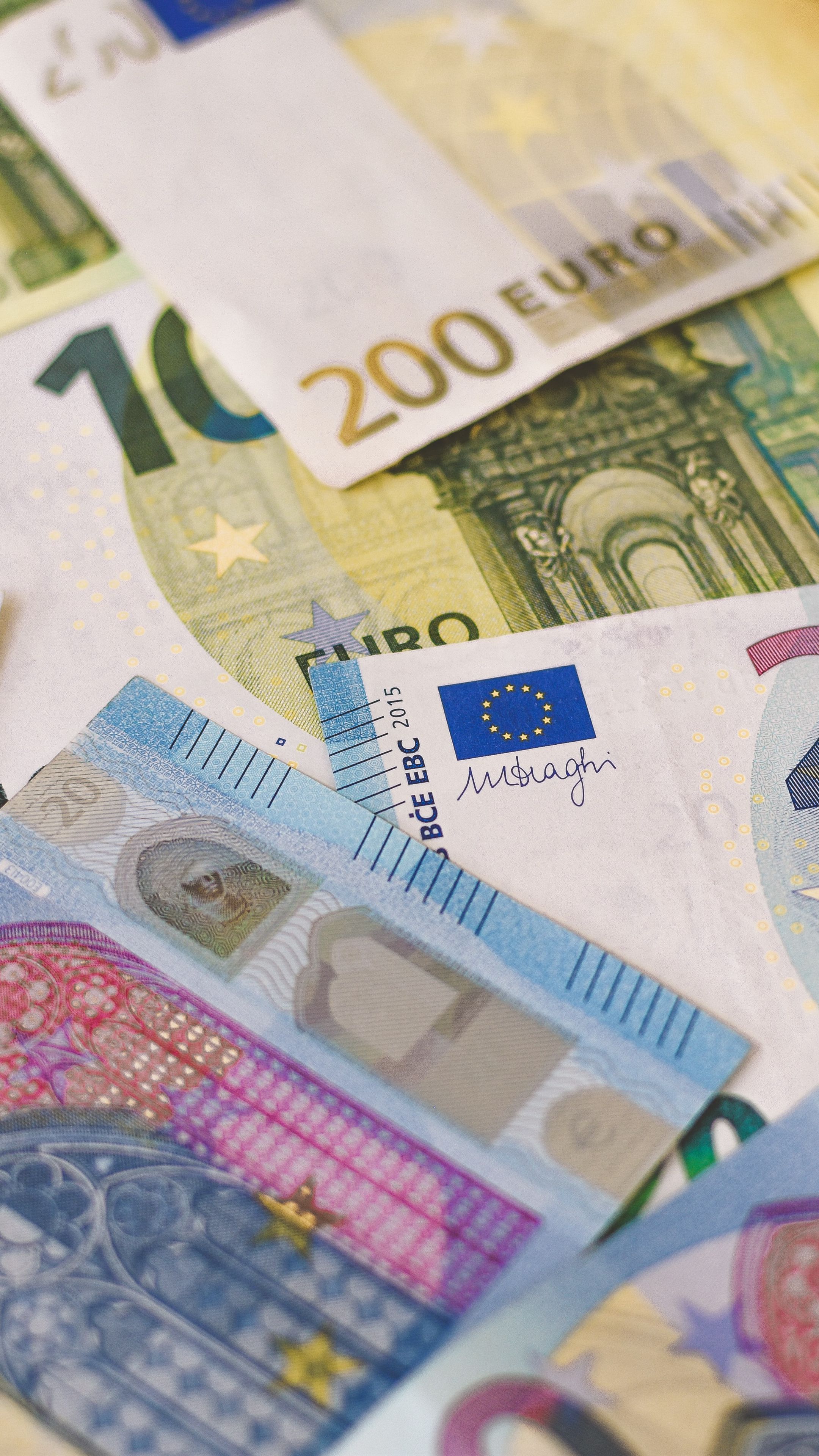 Download wallpaper 2160x3840 euro, money, banknotes, bills, cash ...