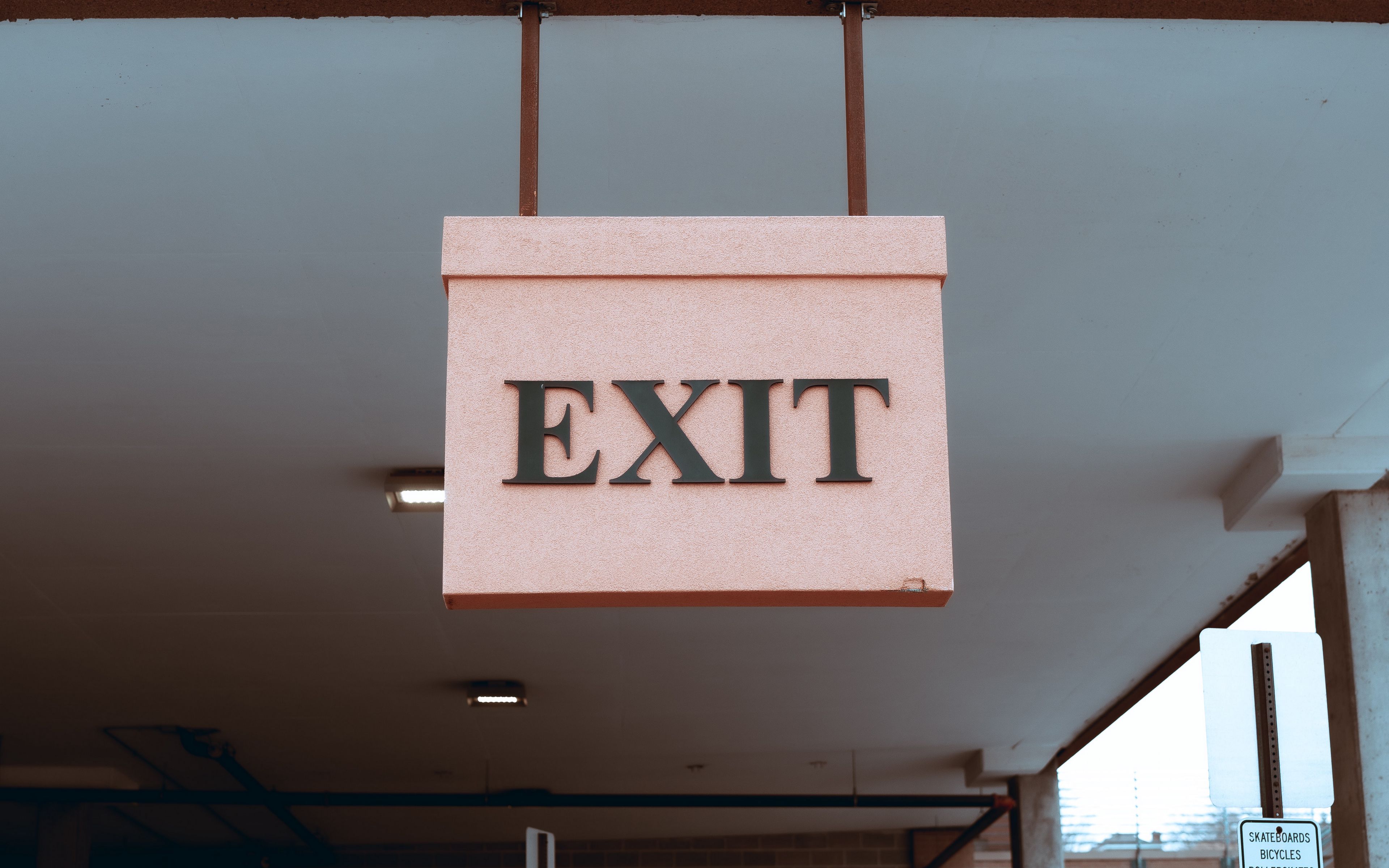 Download wallpaper 3840x2400 exit, sign, inscription, text 4k ultra hd ...