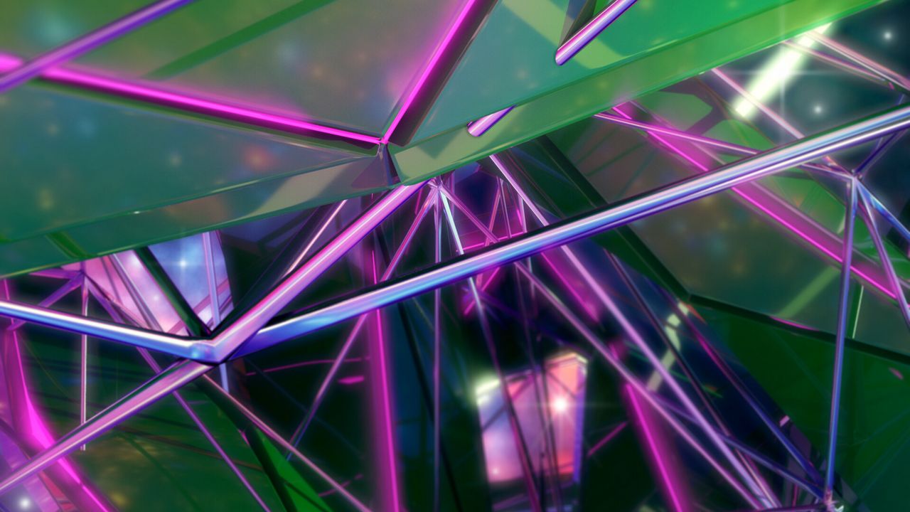 Wallpaper facet, fragments, geometry, glow hd, picture, image