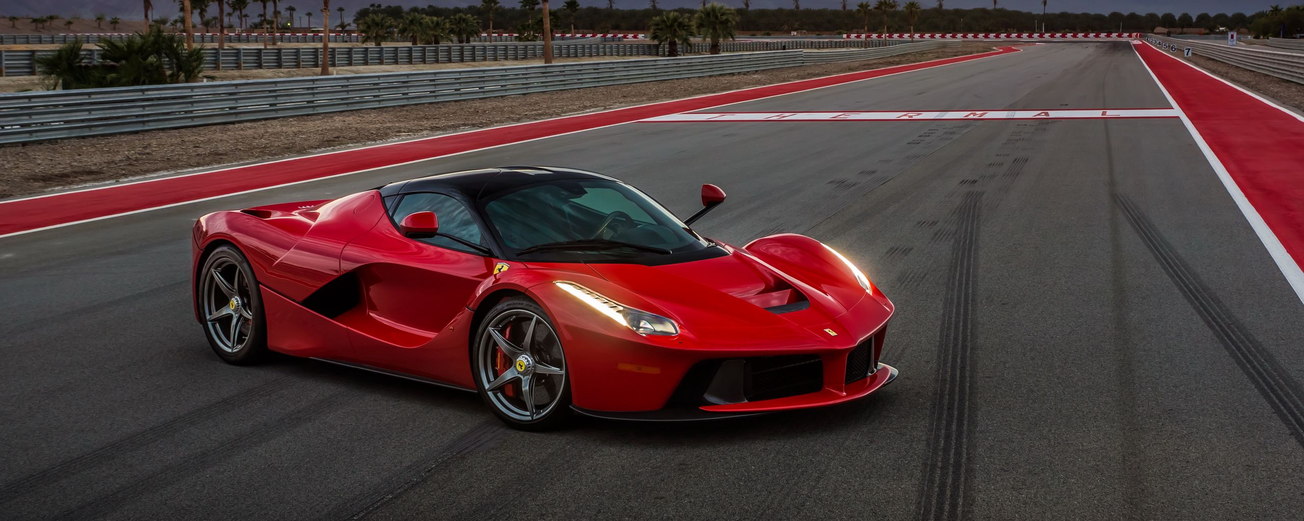 Download wallpaper 2560x1024 ferrari, laferrari, red, side view ...