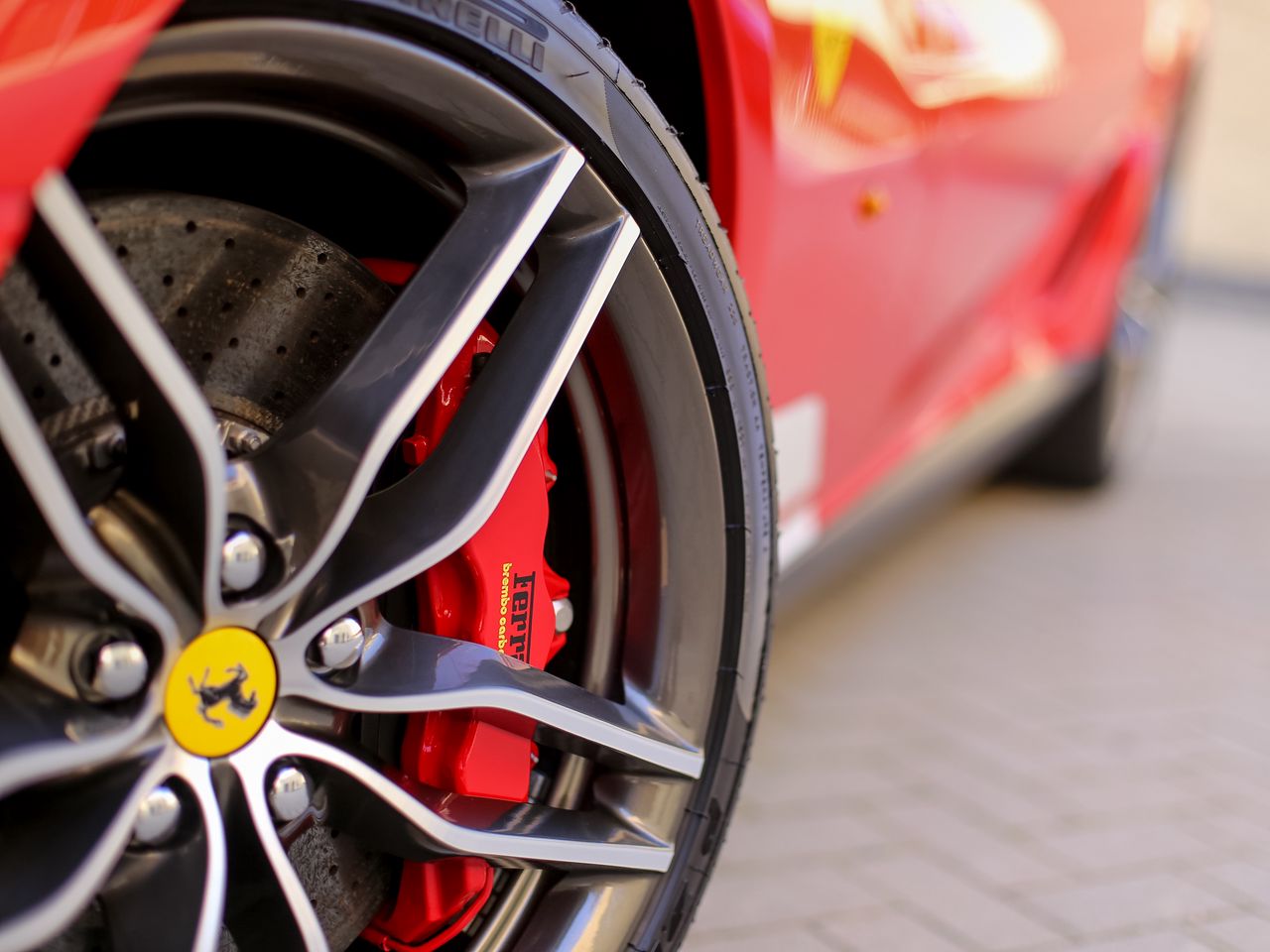 Download wallpaper 1280x960 ferrari, tire, wheel, logo standard 4:3 hd ...
