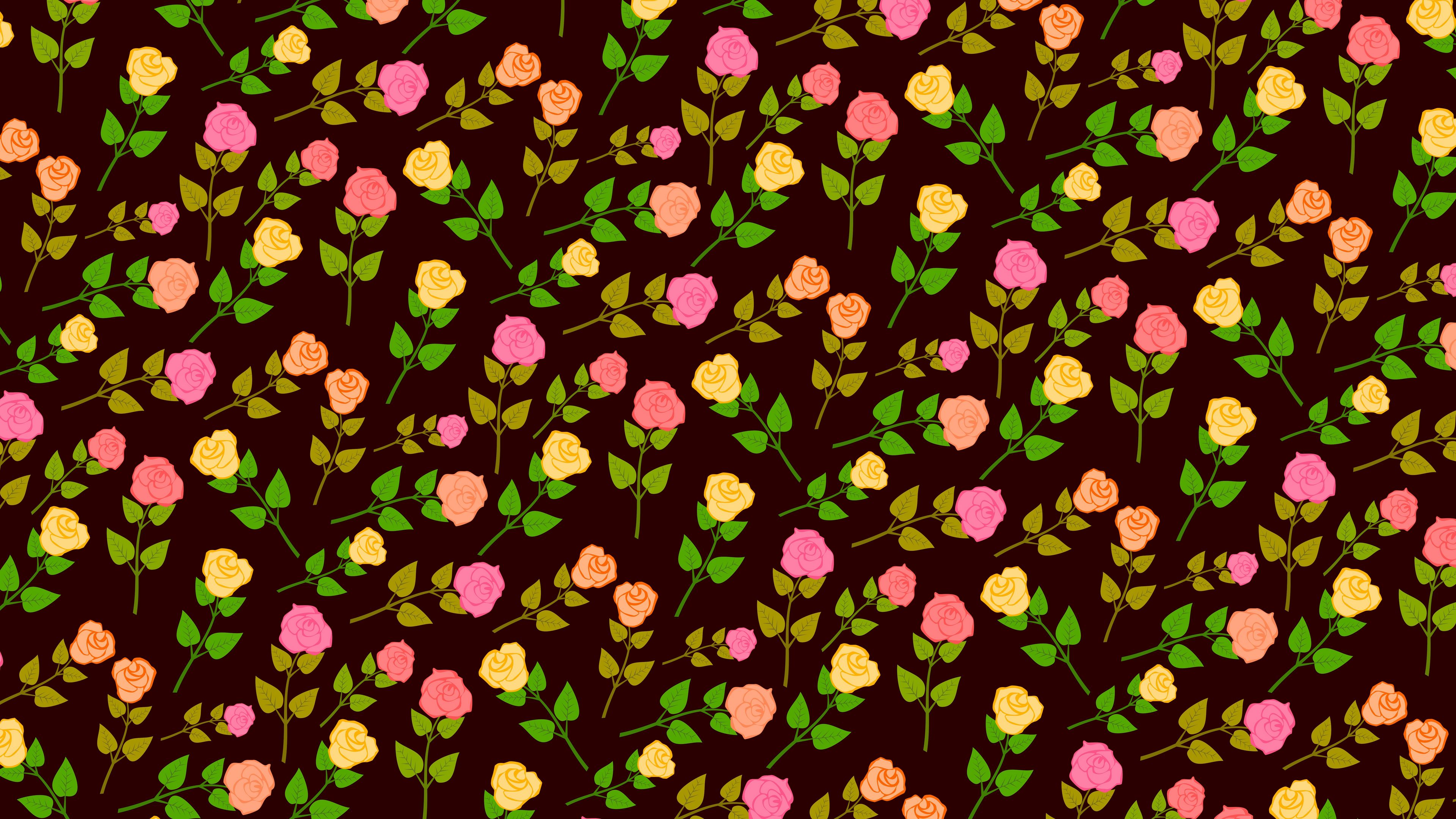 Download wallpaper 3840x2160 flowers, vector, roses 4k uhd 16:9 hd ...