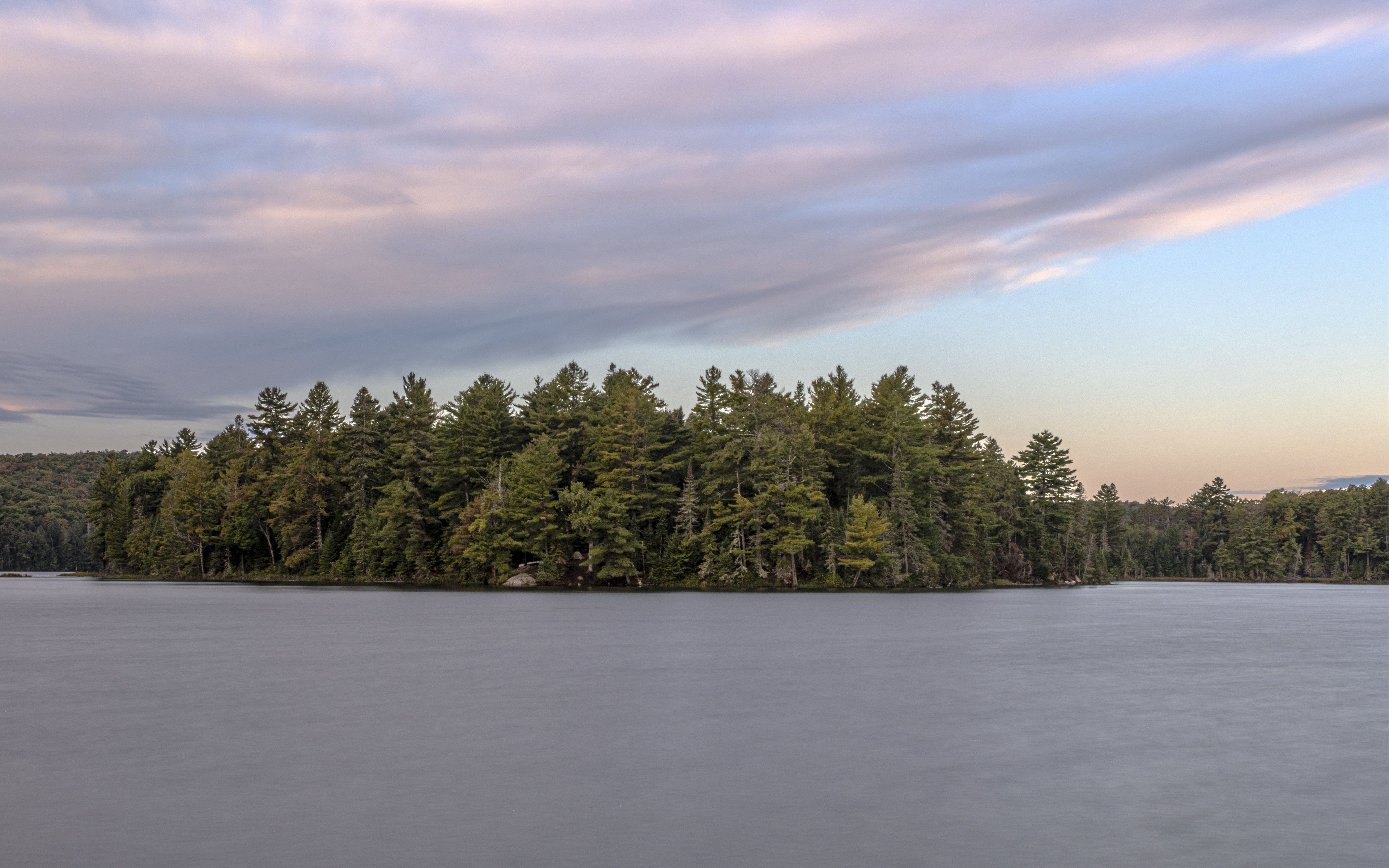 Download wallpaper 3840x2400 forest, trees, island, lake, landscape 4k ...