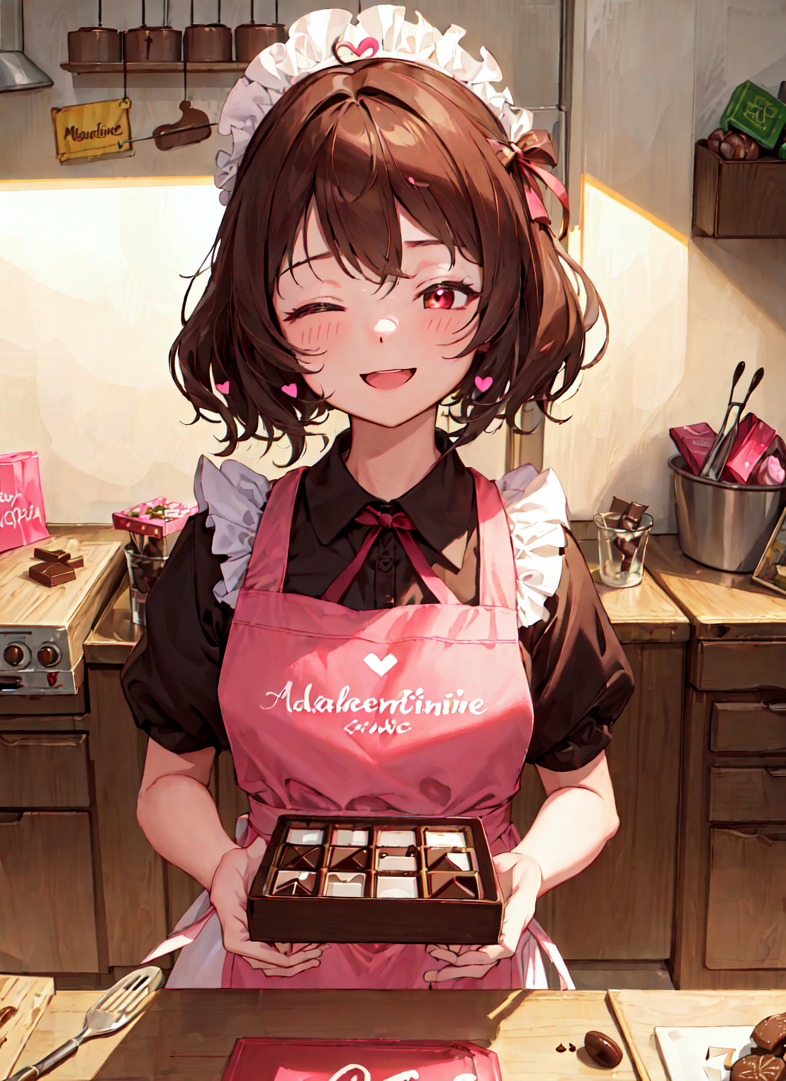 Download wallpaper 2979x4096 girl, candy, confectioner, wink, anime hd ...