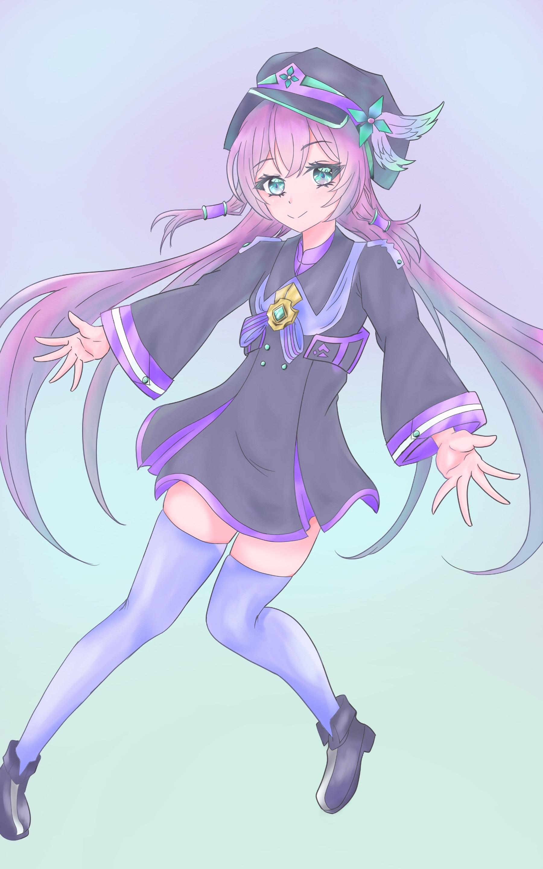 Download wallpaper 1800x2880 girl, cap, anime, art hd background