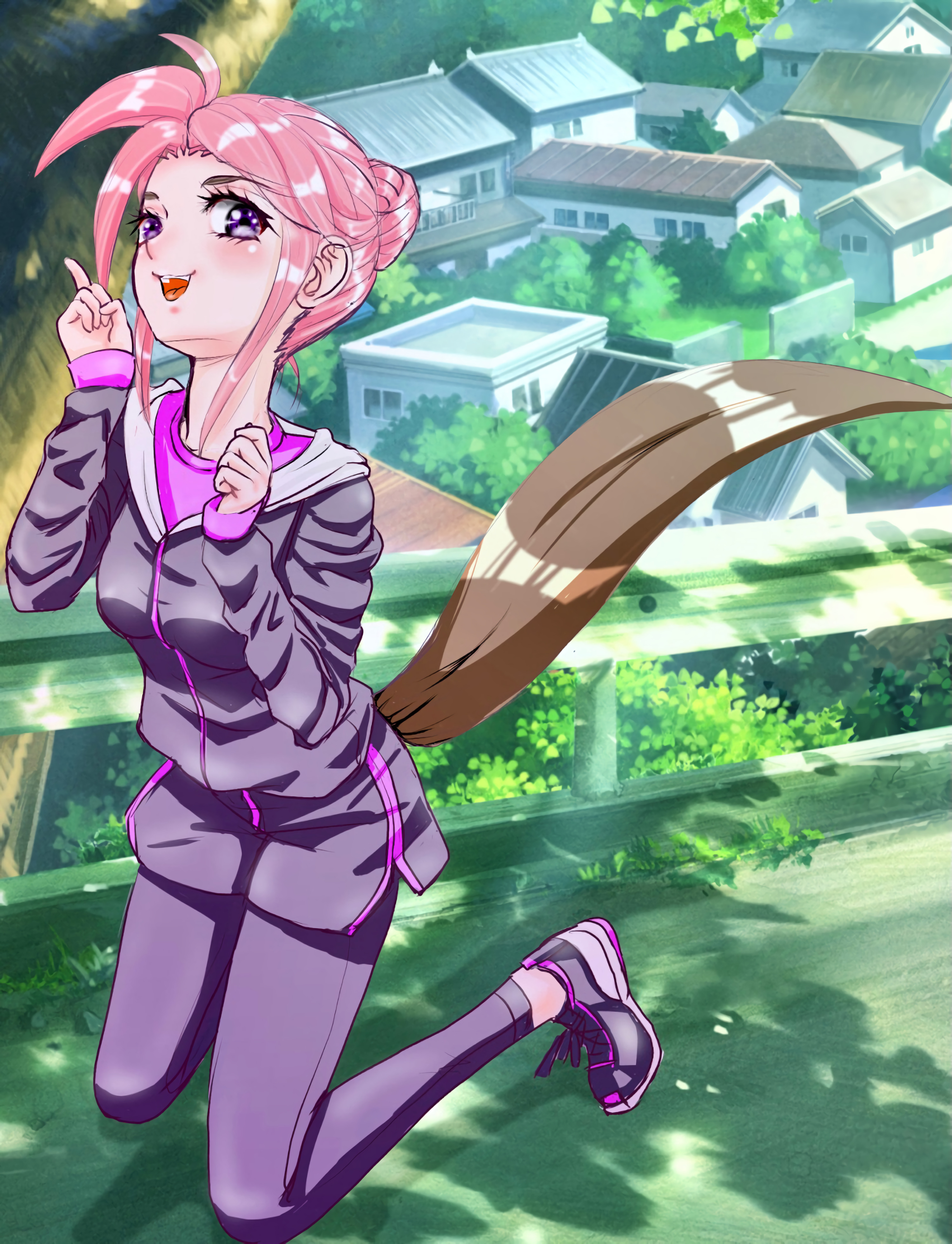 Download wallpaper 3000x3920 girl, pose, gesture, anime, art hd background