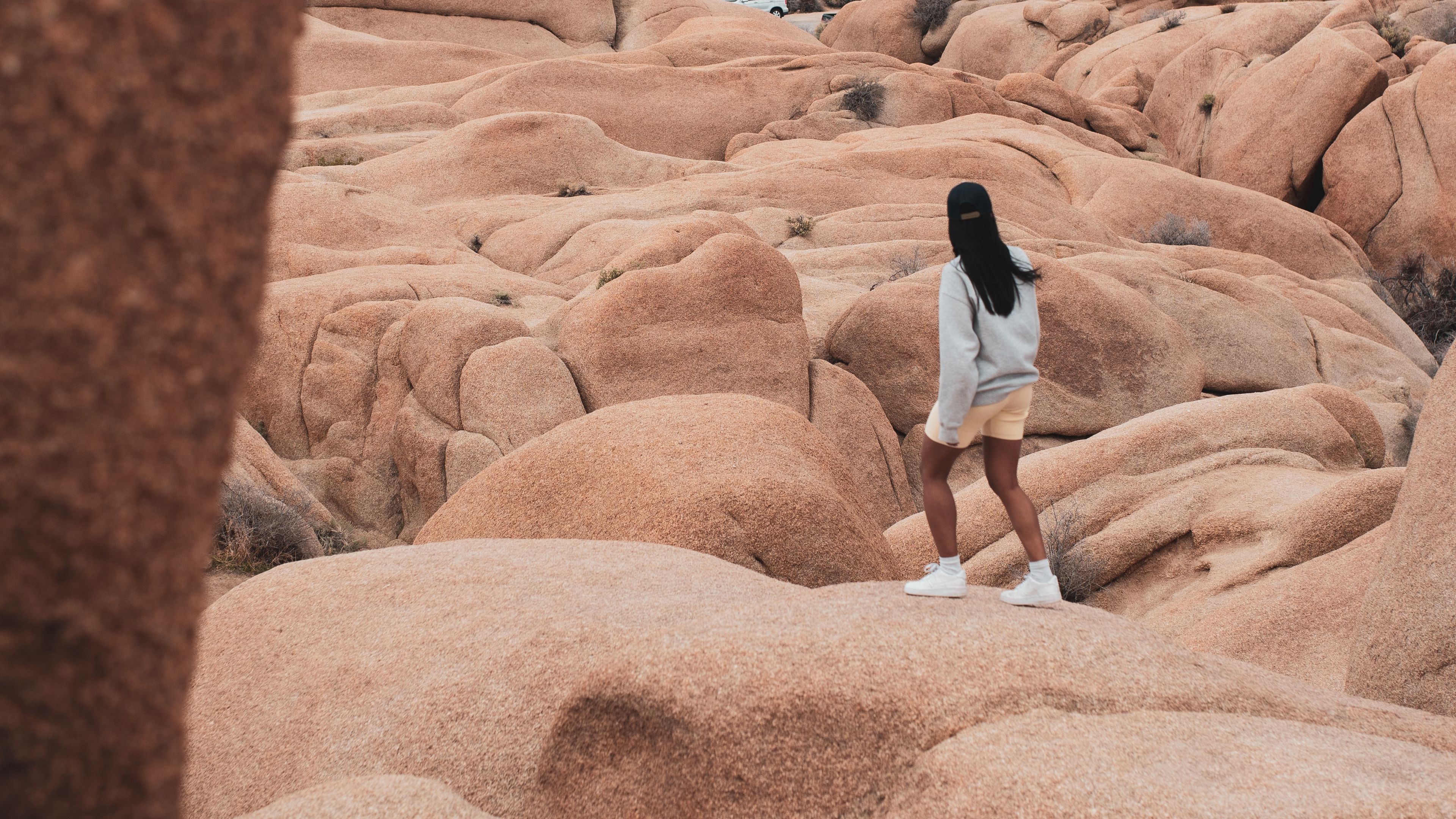 Download wallpaper 3840x2160 girl, rocks, stones, nature 4k uhd 16:9 hd ...