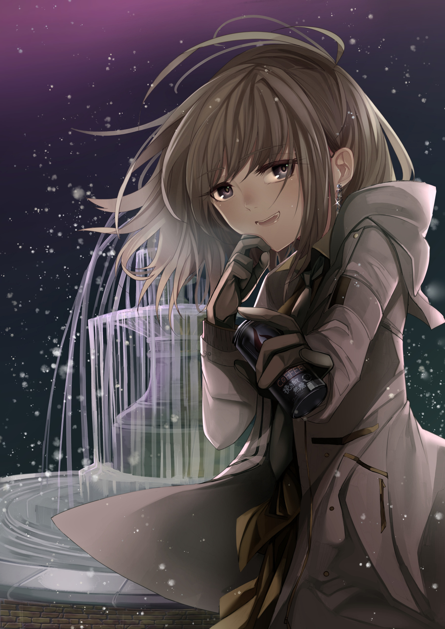 Download wallpaper 1754x2480 girl, smile, cloak, anime hd background