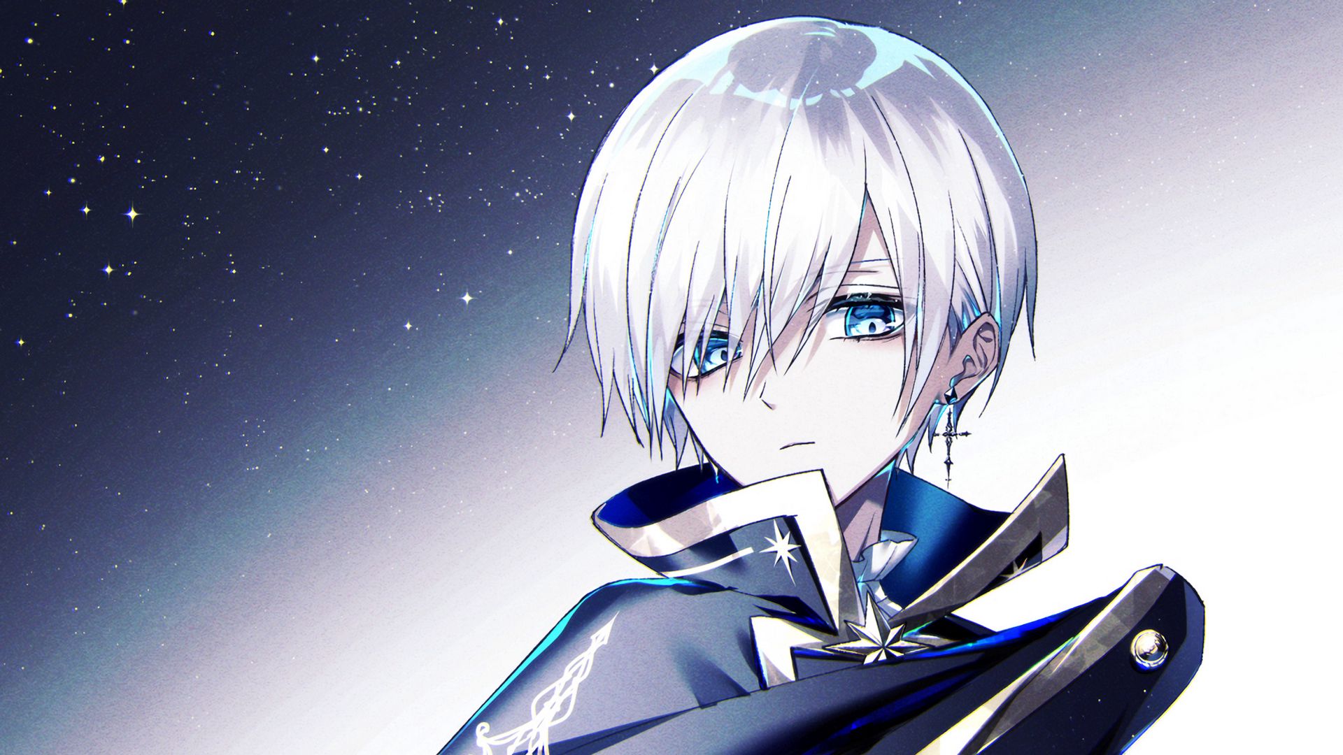 Download wallpaper 1920x1080 buy, cloak, anime, art, blue full hd, hdtv ...