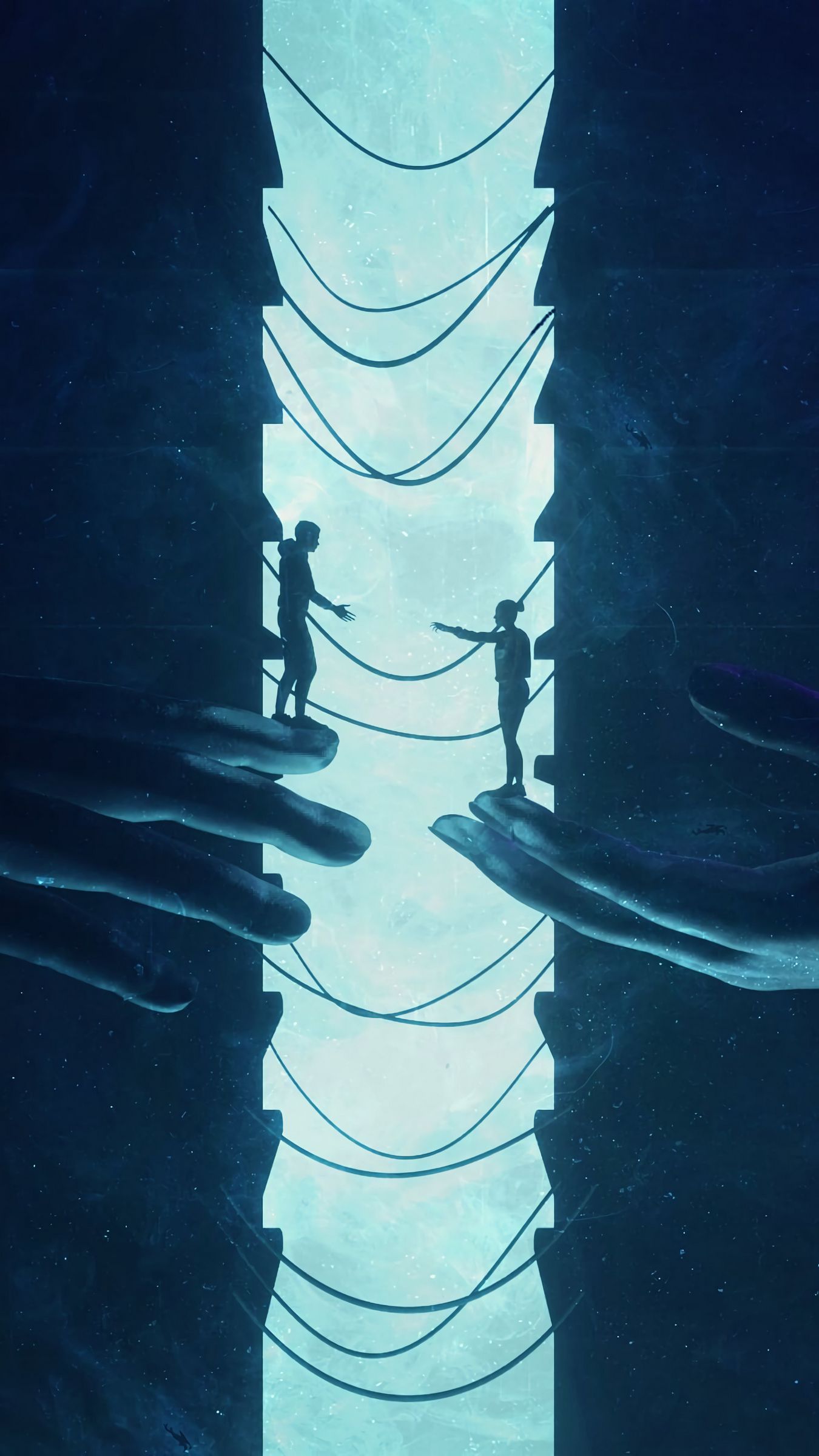 Download wallpaper 1350x2400 hands, girl, man, couple, distance ...