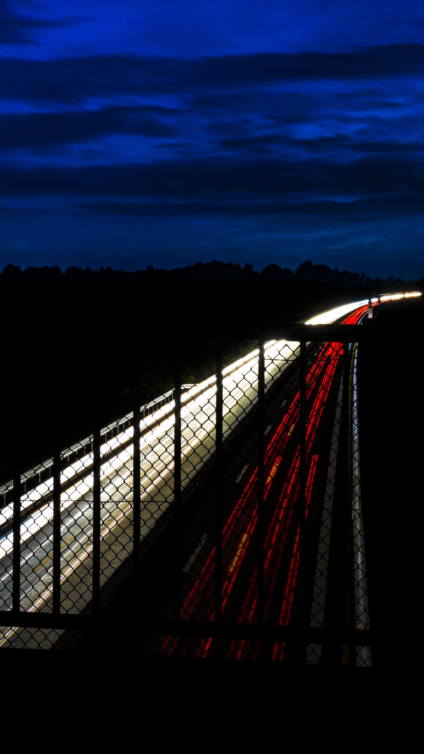 Download wallpaper 1350x2400 highway, night, bridge, road, light iphone ...