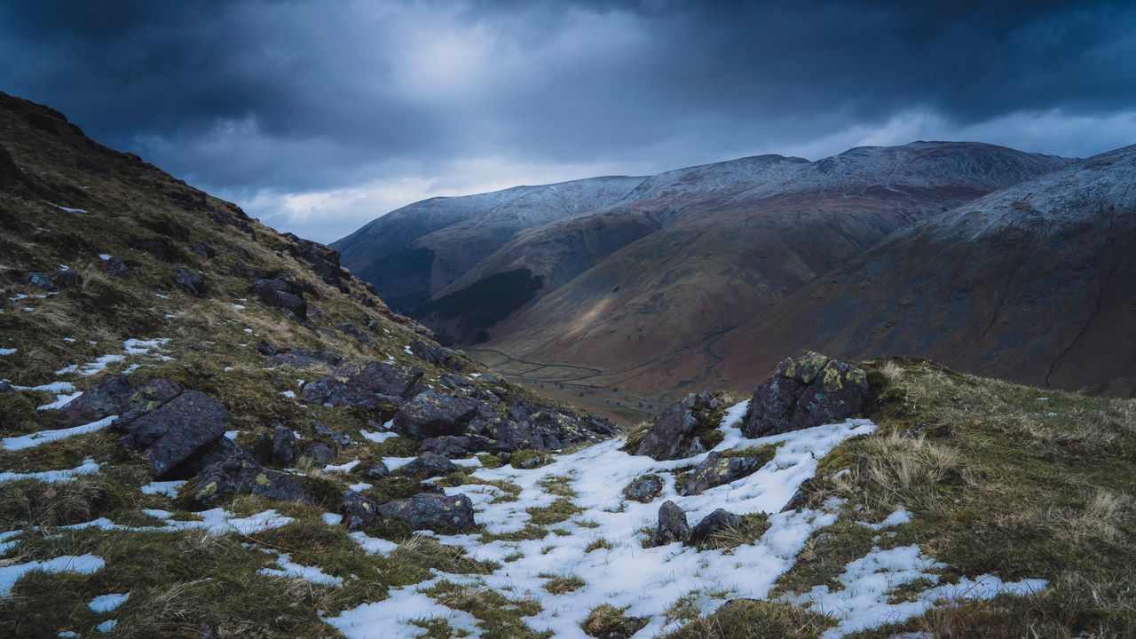 Wallpaper hills, valley, snow, nature hd, picture, image