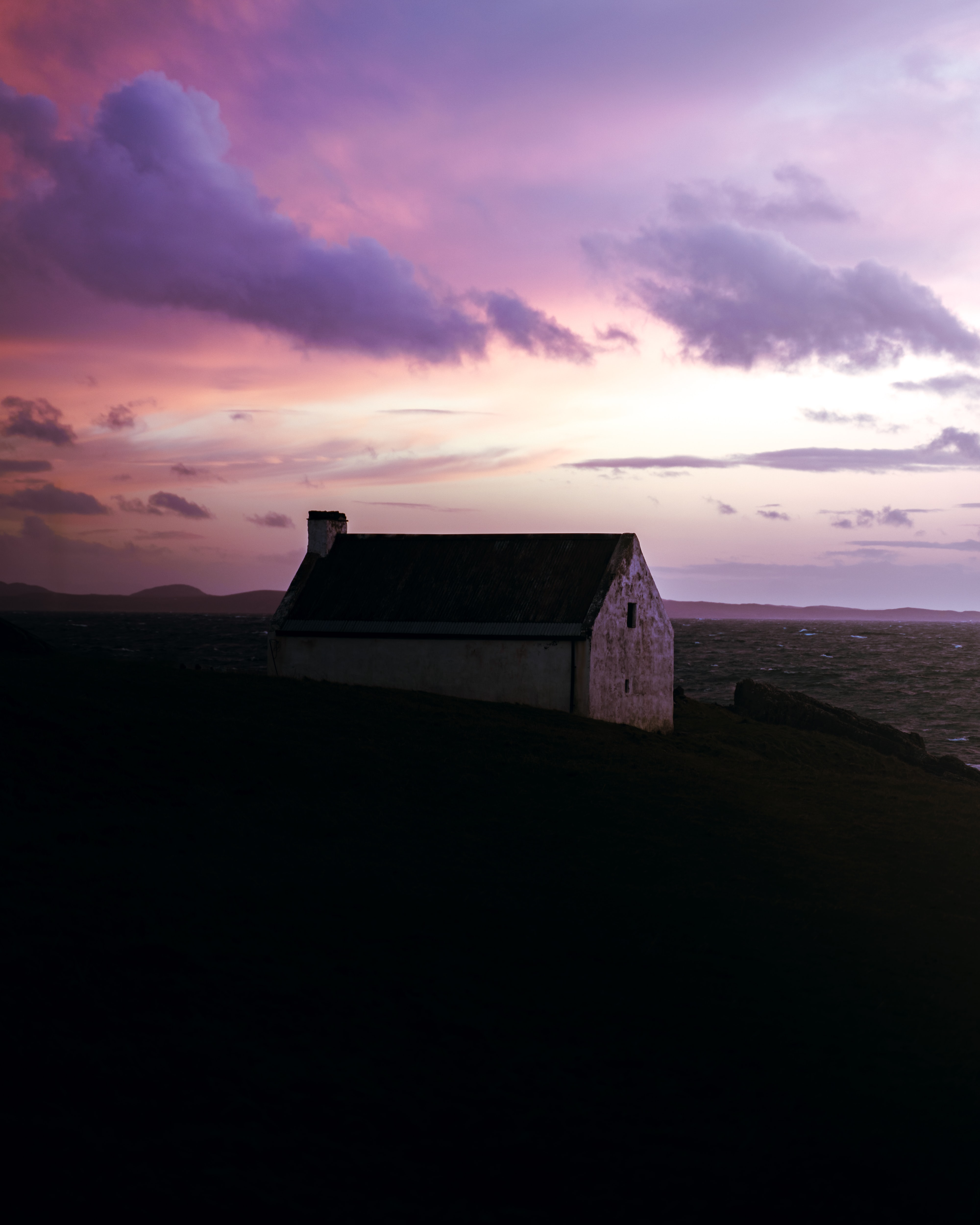 Download wallpaper 4000x5000 house, building, dusk, sea, shore hd ...