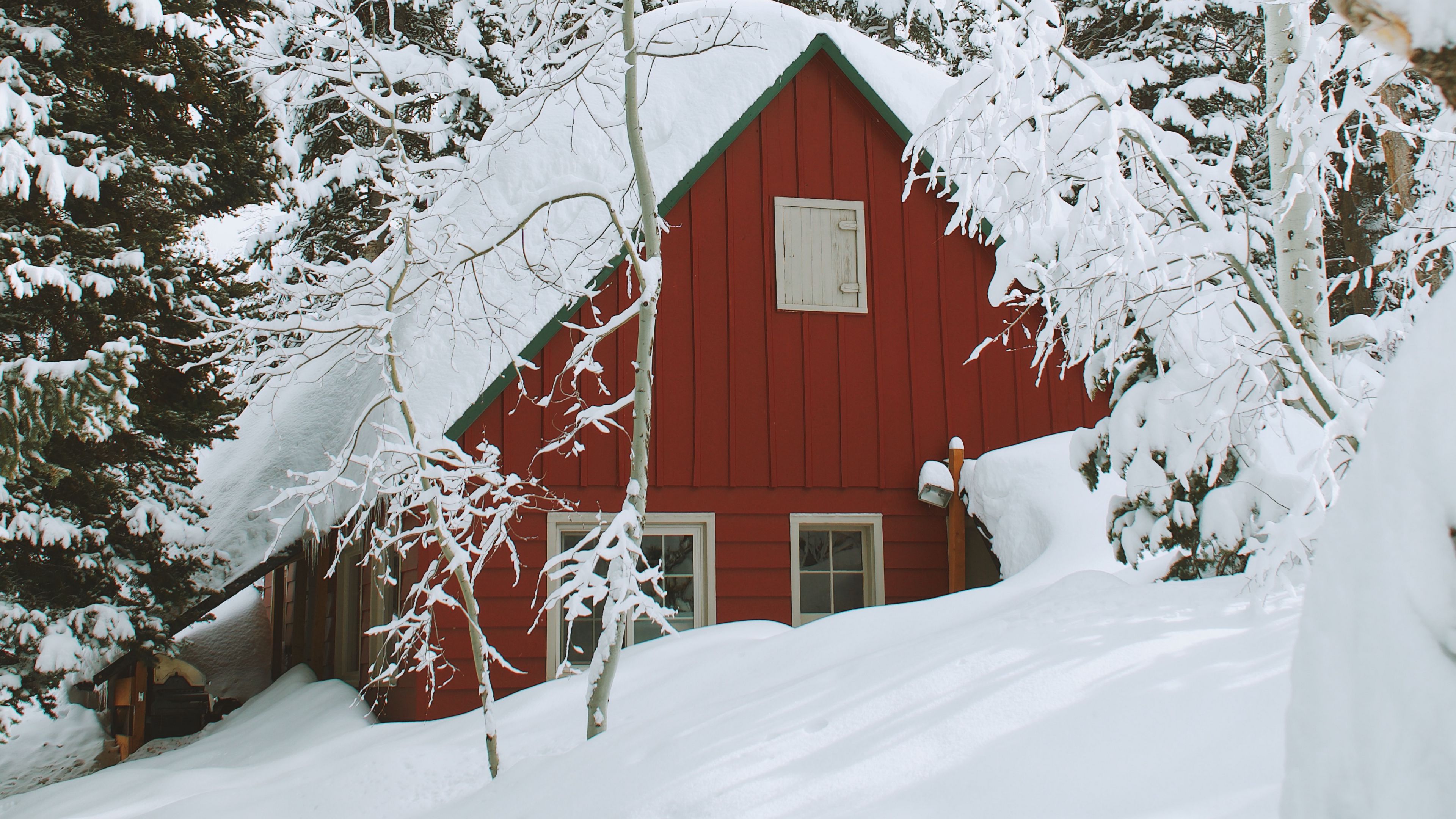 Download wallpaper 3840x2160 house, snow, slope, winter 4k uhd 16:9 hd ...