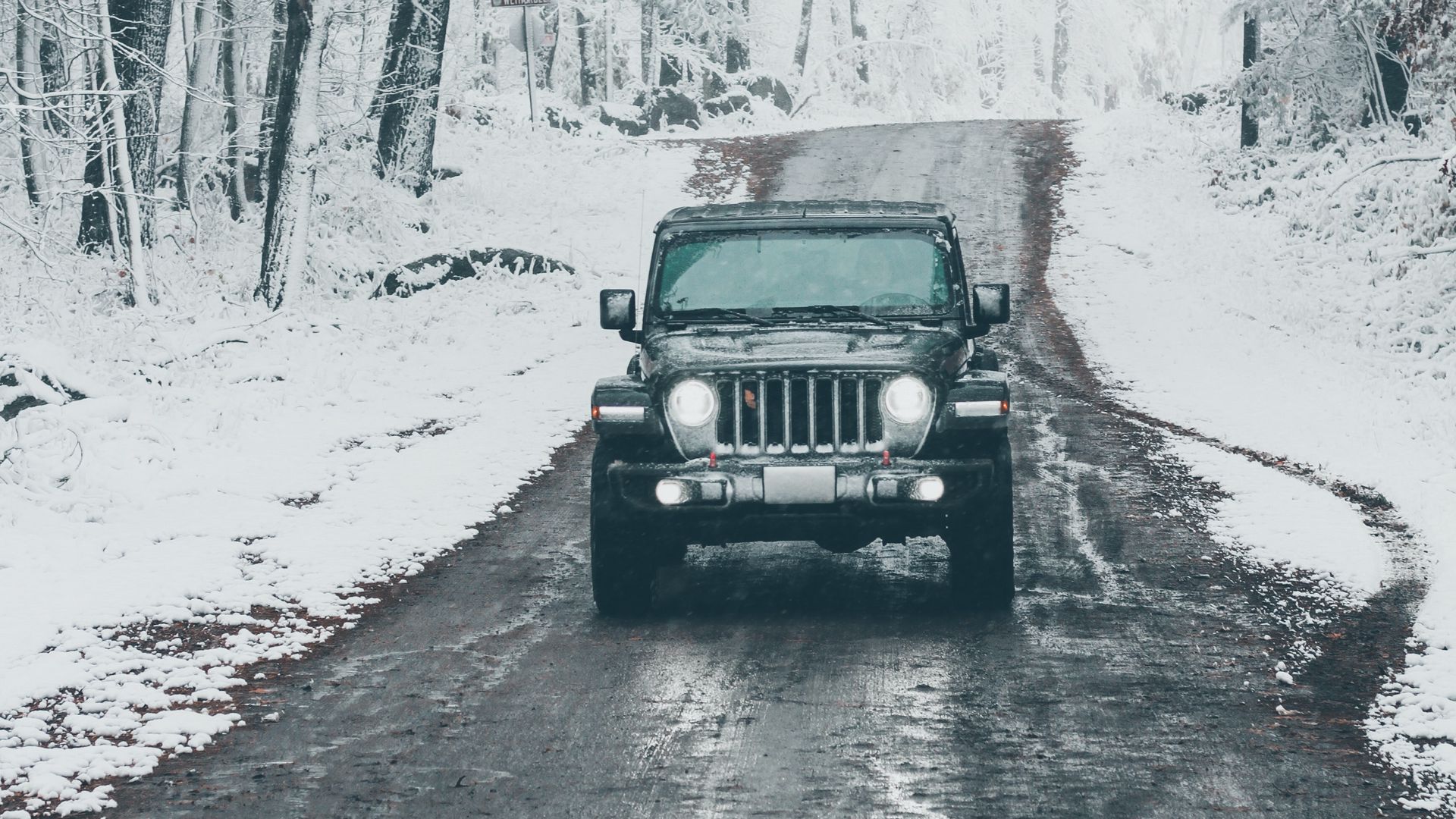 Download wallpaper 1920x1080 jeep wrangler, jeep, car, suv, road, snow ...