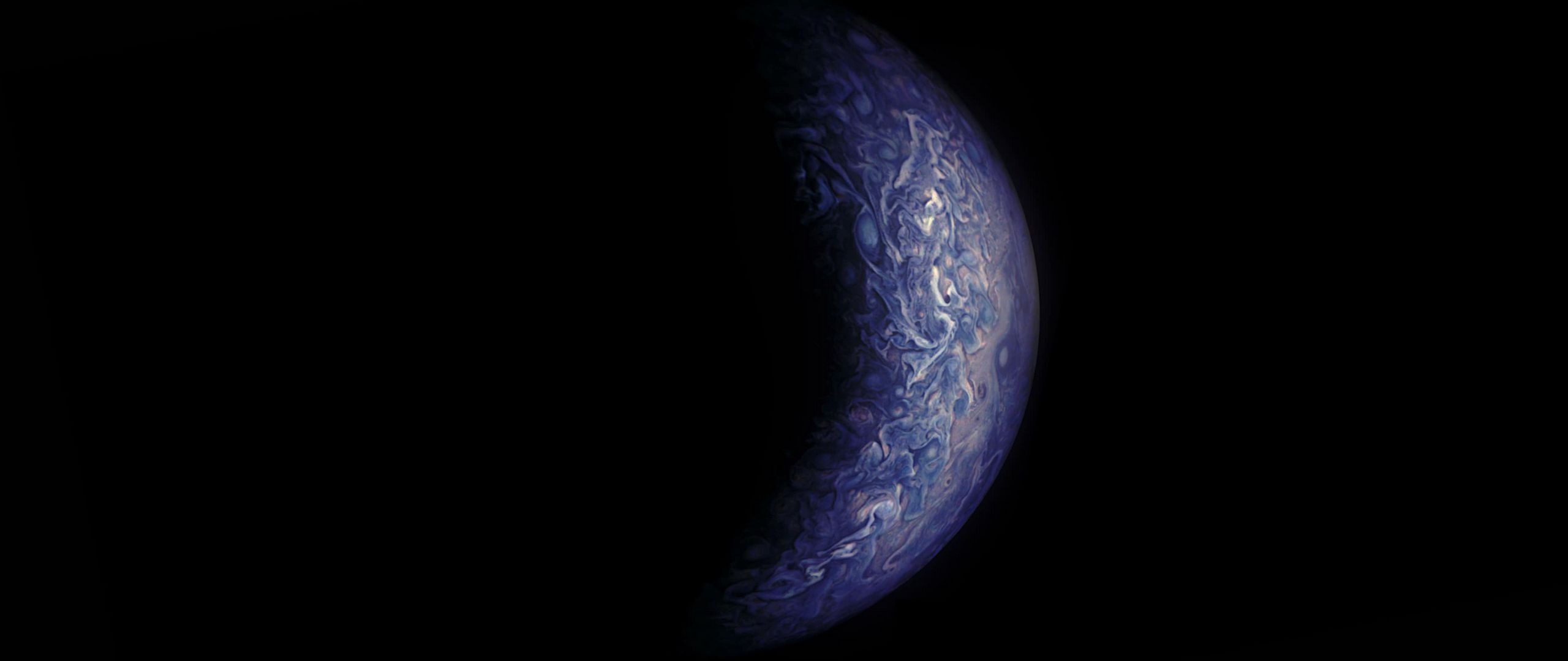 Download wallpaper 2560x1080 jupiter, planet, glow, blue, space dual ...