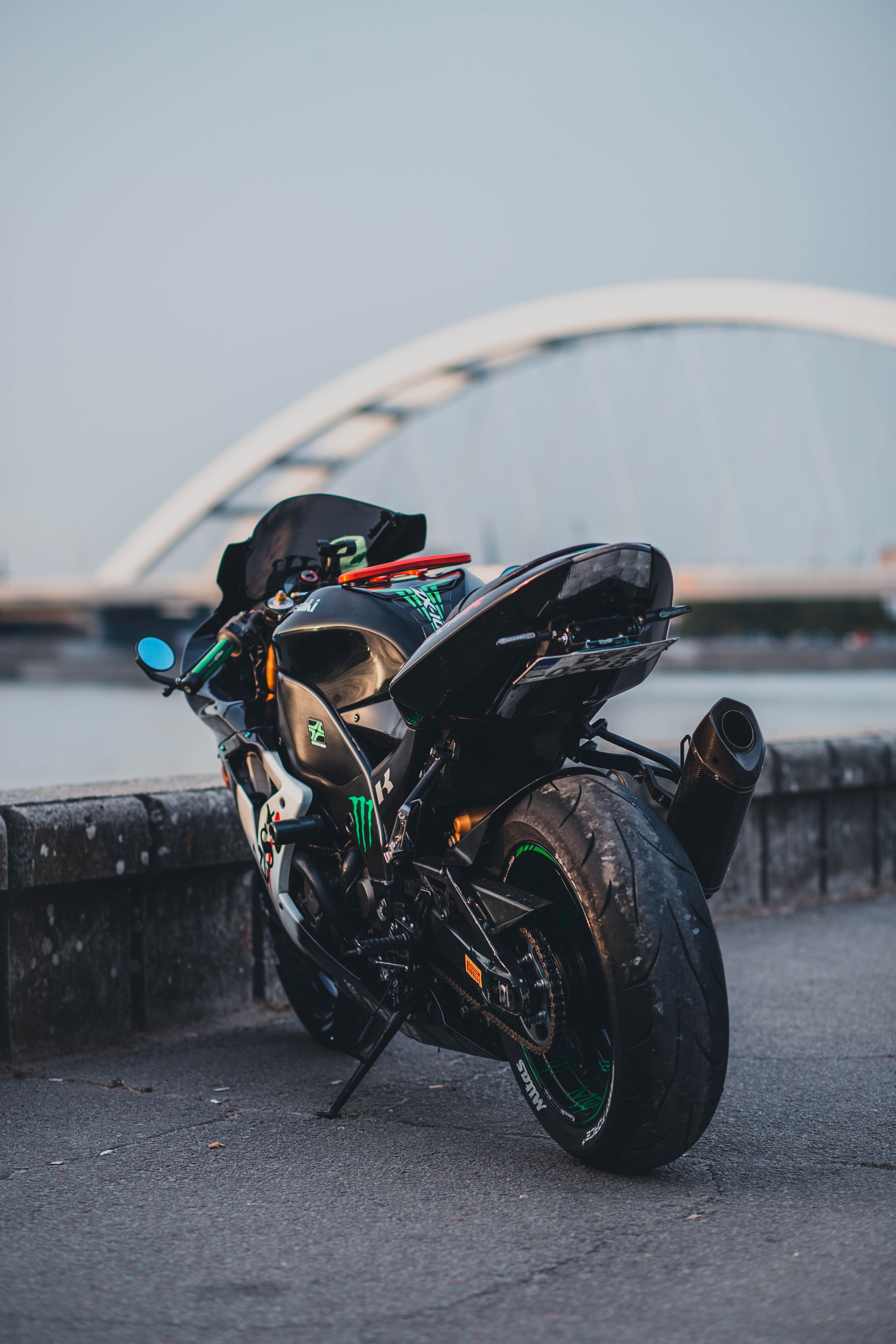 Download wallpaper 3648x5472 kawasaki, motorcycle, bike, rear view hd ...