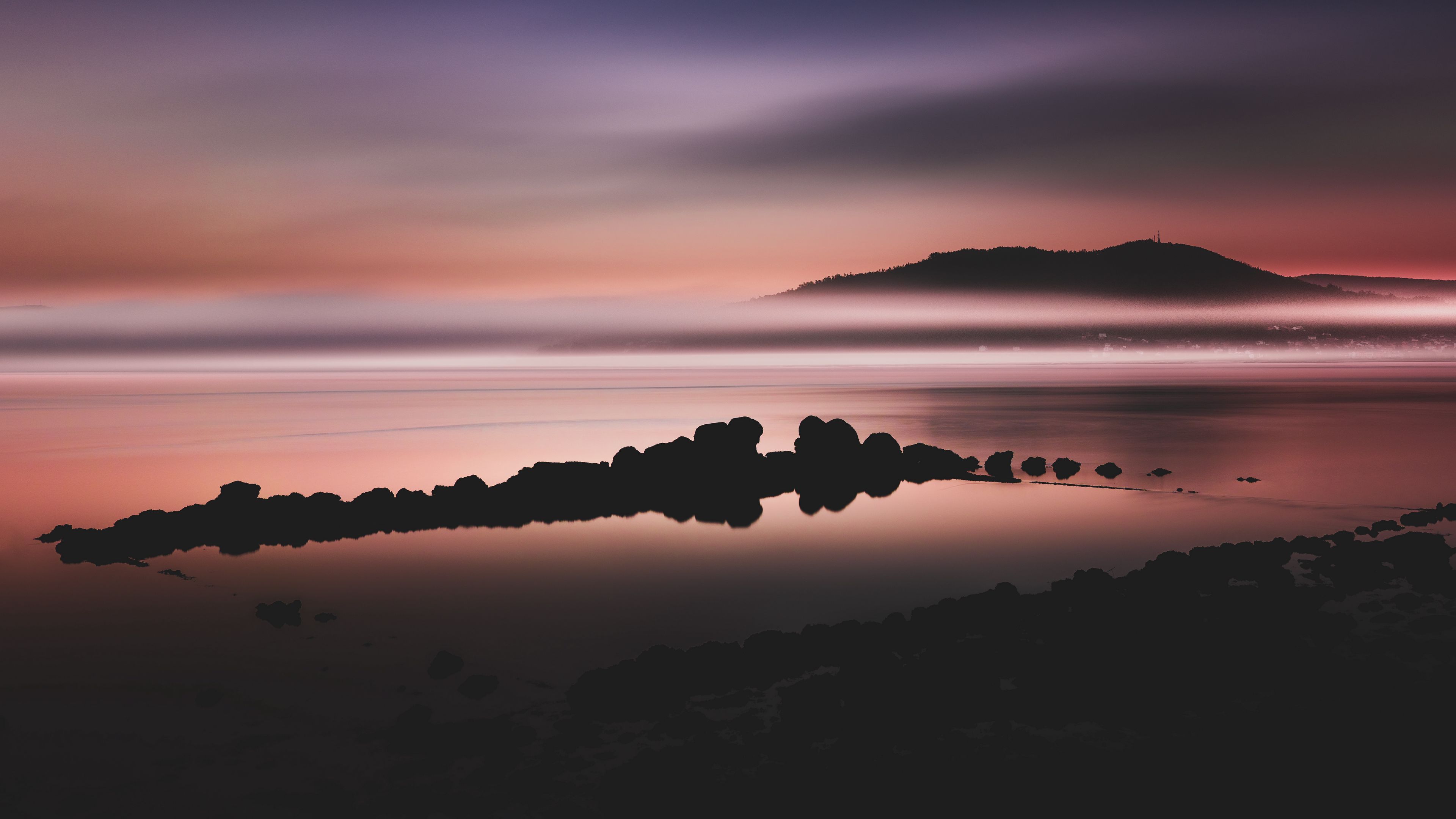 Download wallpaper 3840x2160 lake, hills, stones, rocks, dark 4k uhd 16 ...