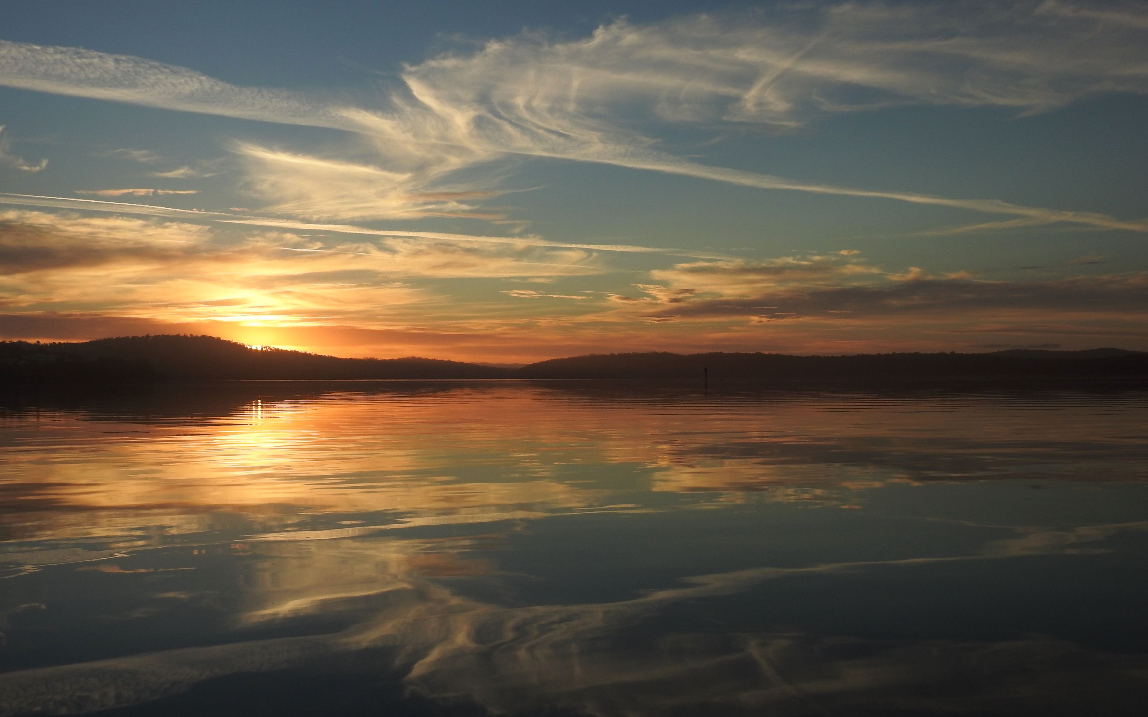 Download wallpaper 3840x2400 lake, horizon, reflection, sunset 4k ultra ...