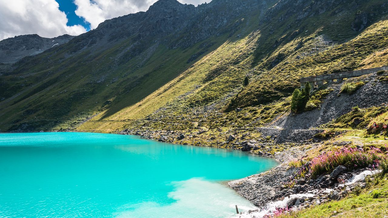 Wallpaper lake, mountain, shore, landscape hd, picture, image