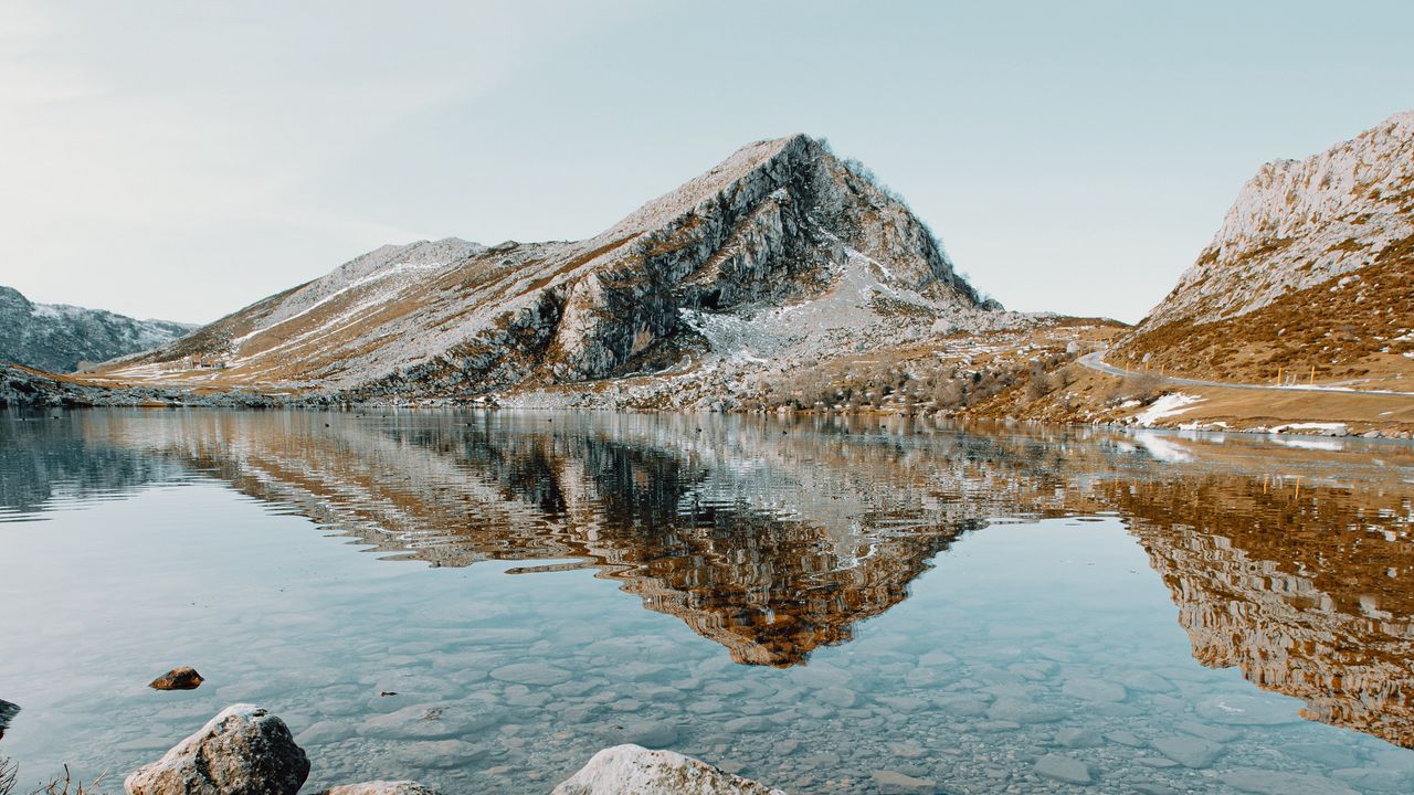 Wallpaper lake, mountains, rocks, stones, water hd, picture, image