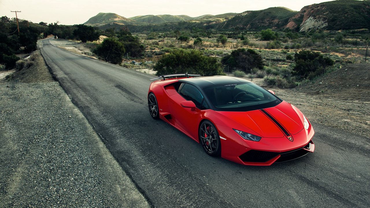 Wallpaper lamborghini, huracan, red, side view hd, picture, image