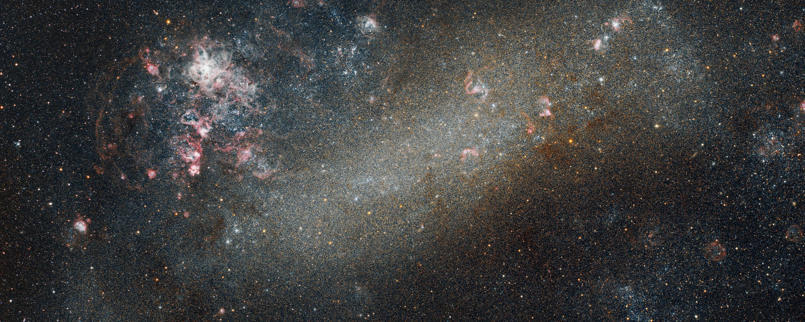 Download wallpaper 2560x1024 large magellanic cloud, nebula, stars, space ultrawide monitor hd ...